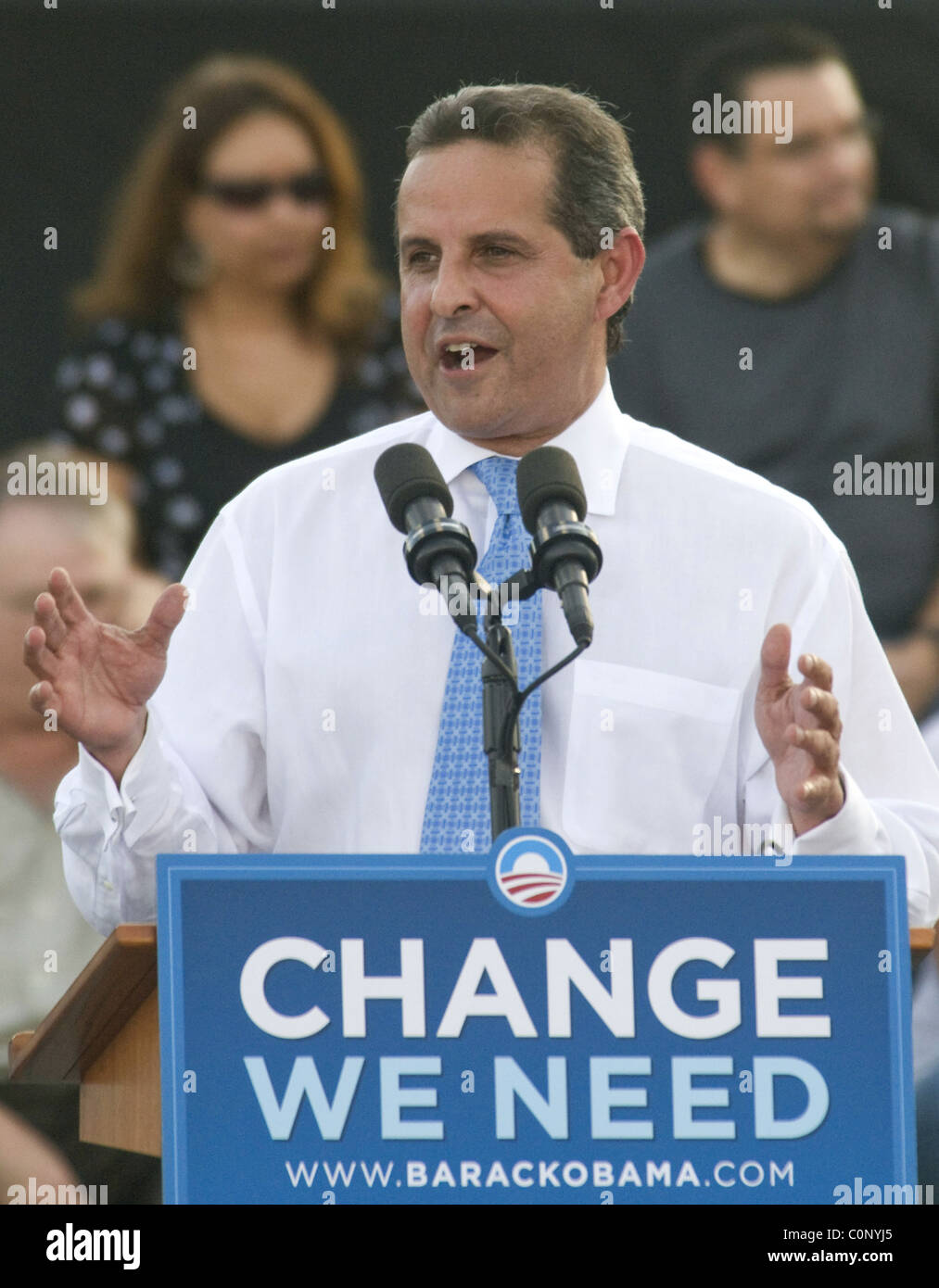 Miami Mayor Manny Diaz at Presidential candidate Barack Obama speak at ...