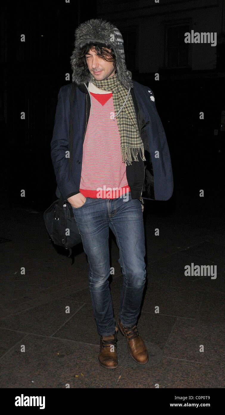 Alex Zane arrives at a studio to present his Xfm breakfast show ...