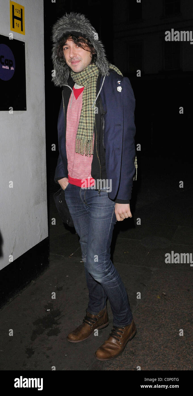 Alex Zane arrives at a studio to present his Xfm breakfast show ...