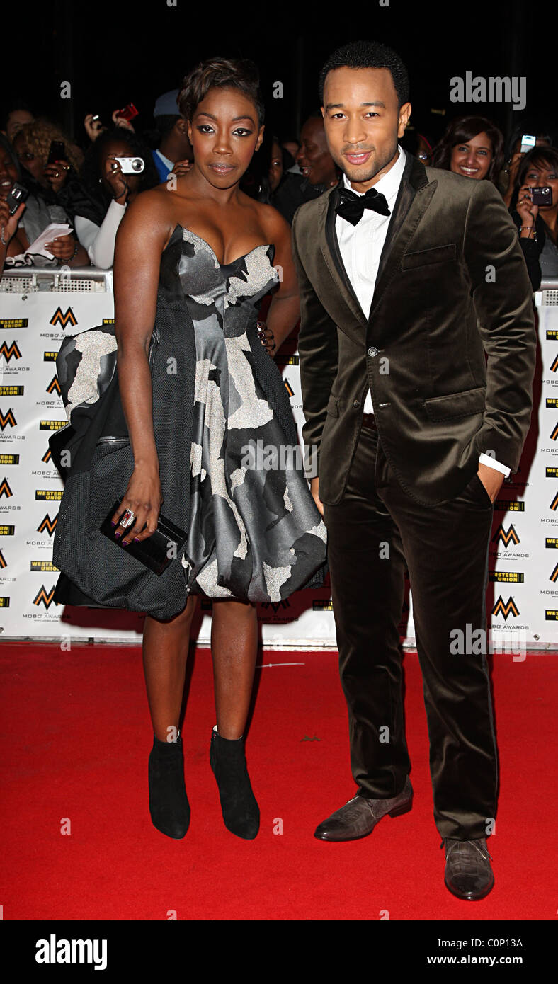 Estelle and John Legend The MOBO awards - arrivals held at Wembley ...