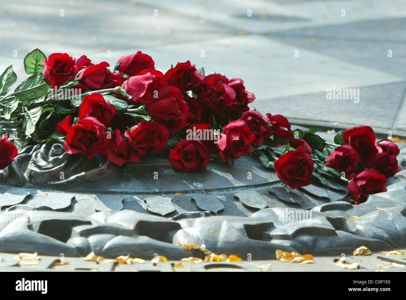 The bereaved hold their rose before placing on the National Law ...
