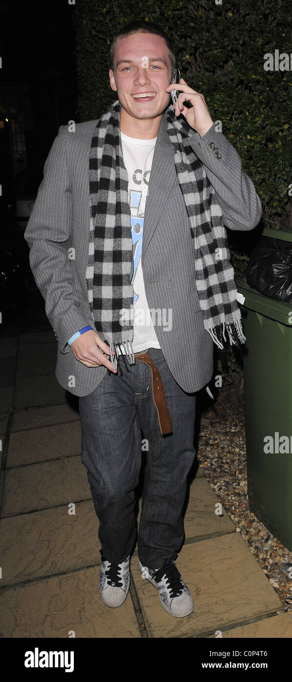 Scott bruton arrives back at the x factor secret hideaway hi-res stock ...