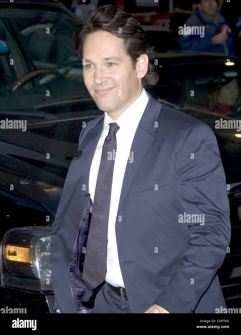 Paul Rudd outside the Ed Sullivan Theater for a taping of The David ...