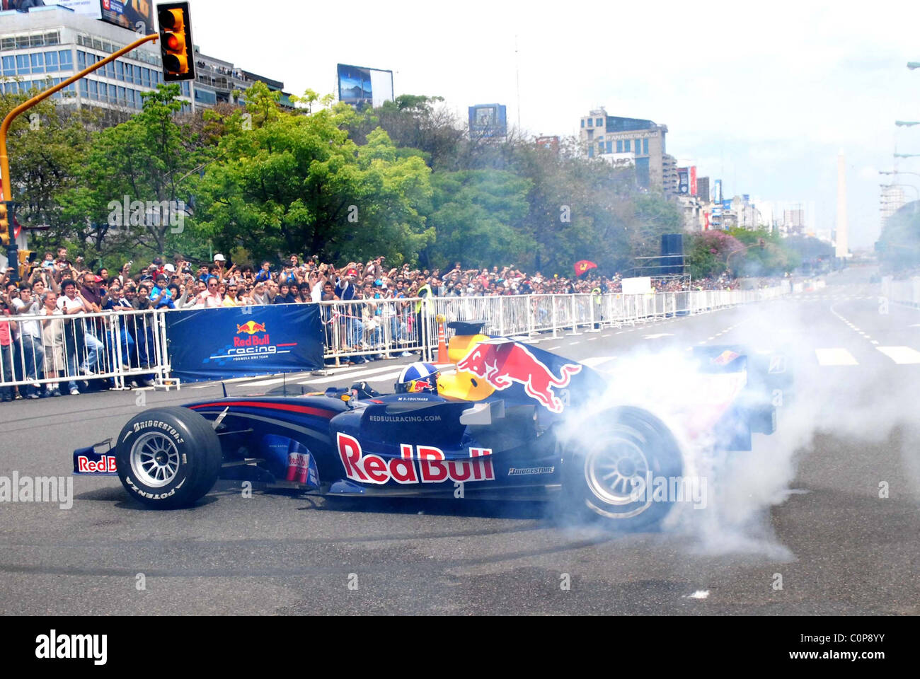 Scottish Formula One driver David Coulthard demonstrates his ability in ...
