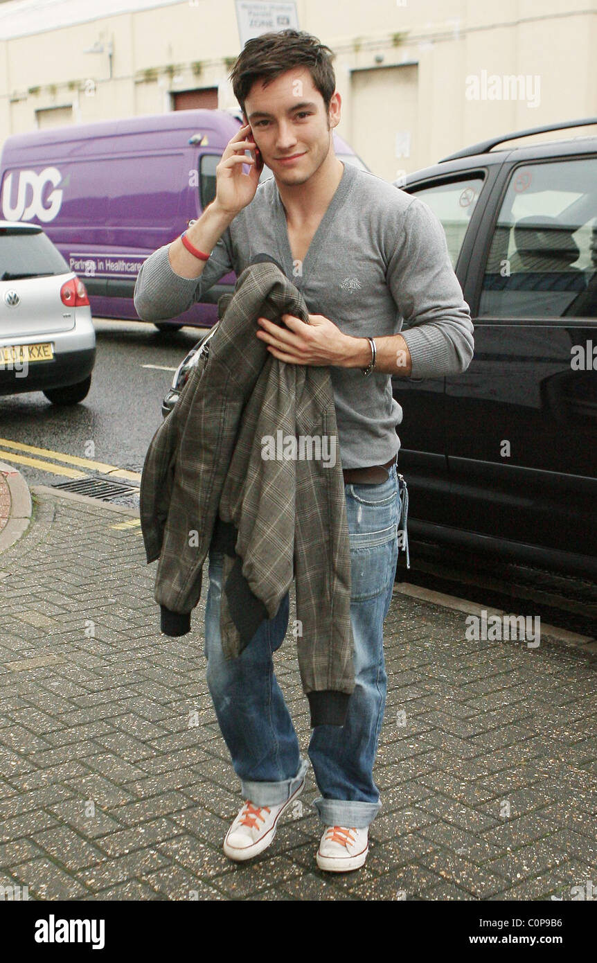 Austin Drage arriving at rehearsals for the X Factor live show London ...