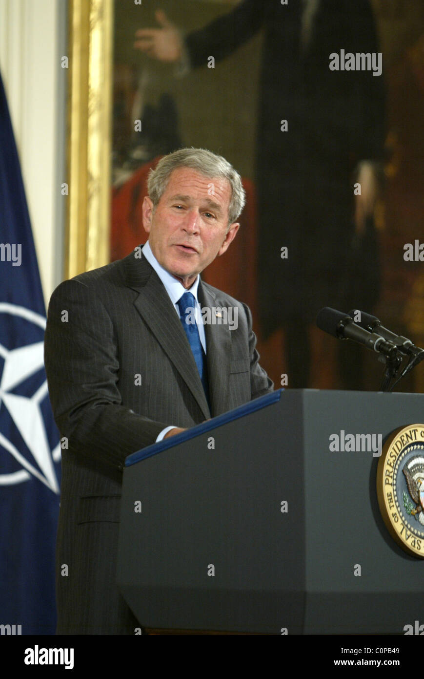 President George W Bush Signing ceremony for NATO Accession Protocols ...