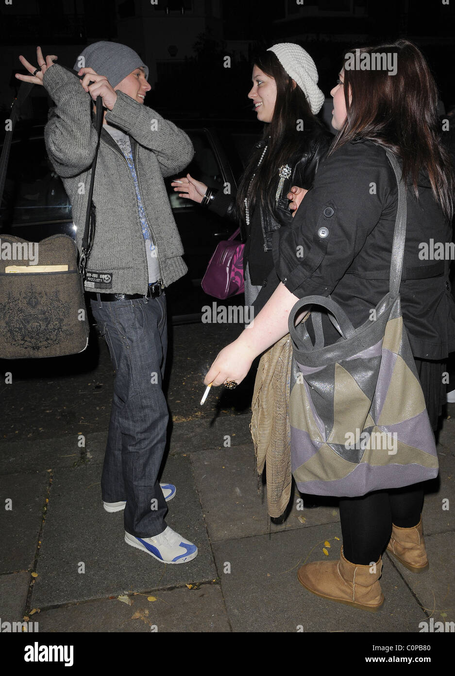 Scott bruton arrives back at the x factor secret hideaway hi-res stock ...