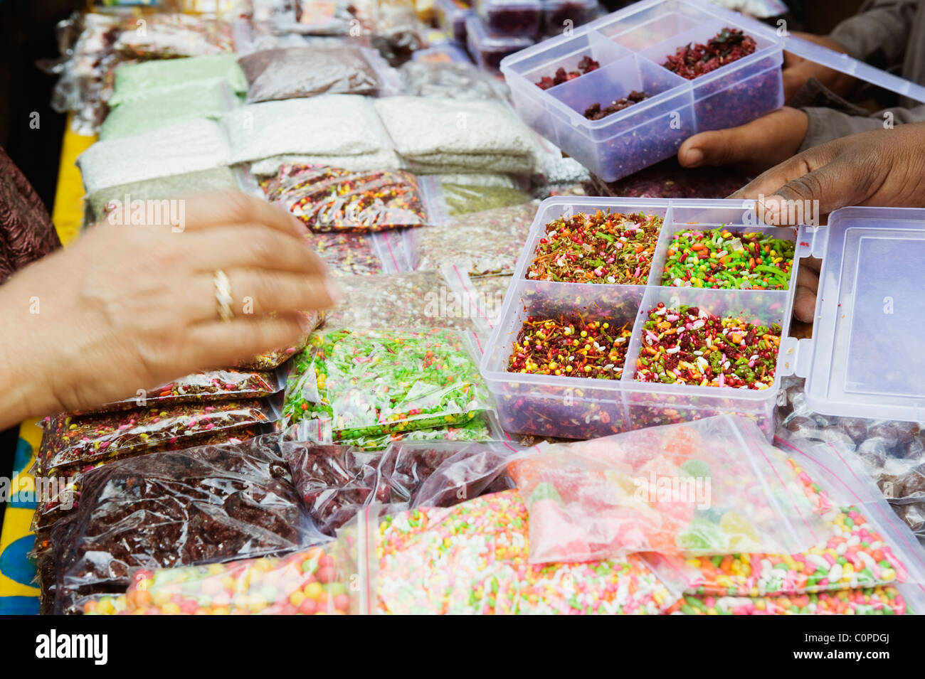 Food items at a market stall, Surajkund Crafts Mela, Surajkund ...