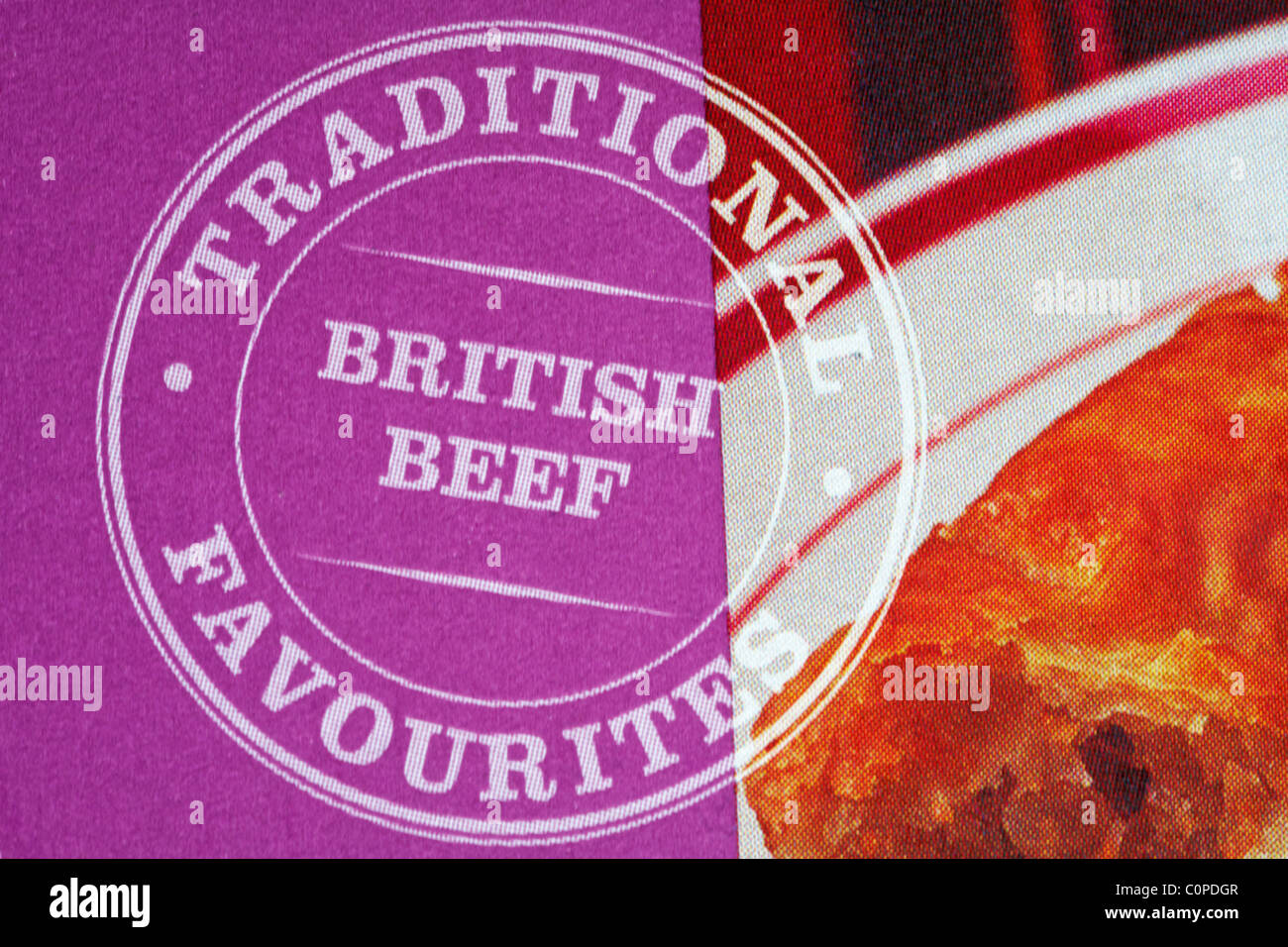 British beef traditional favourites logo hi-res stock photography and ...