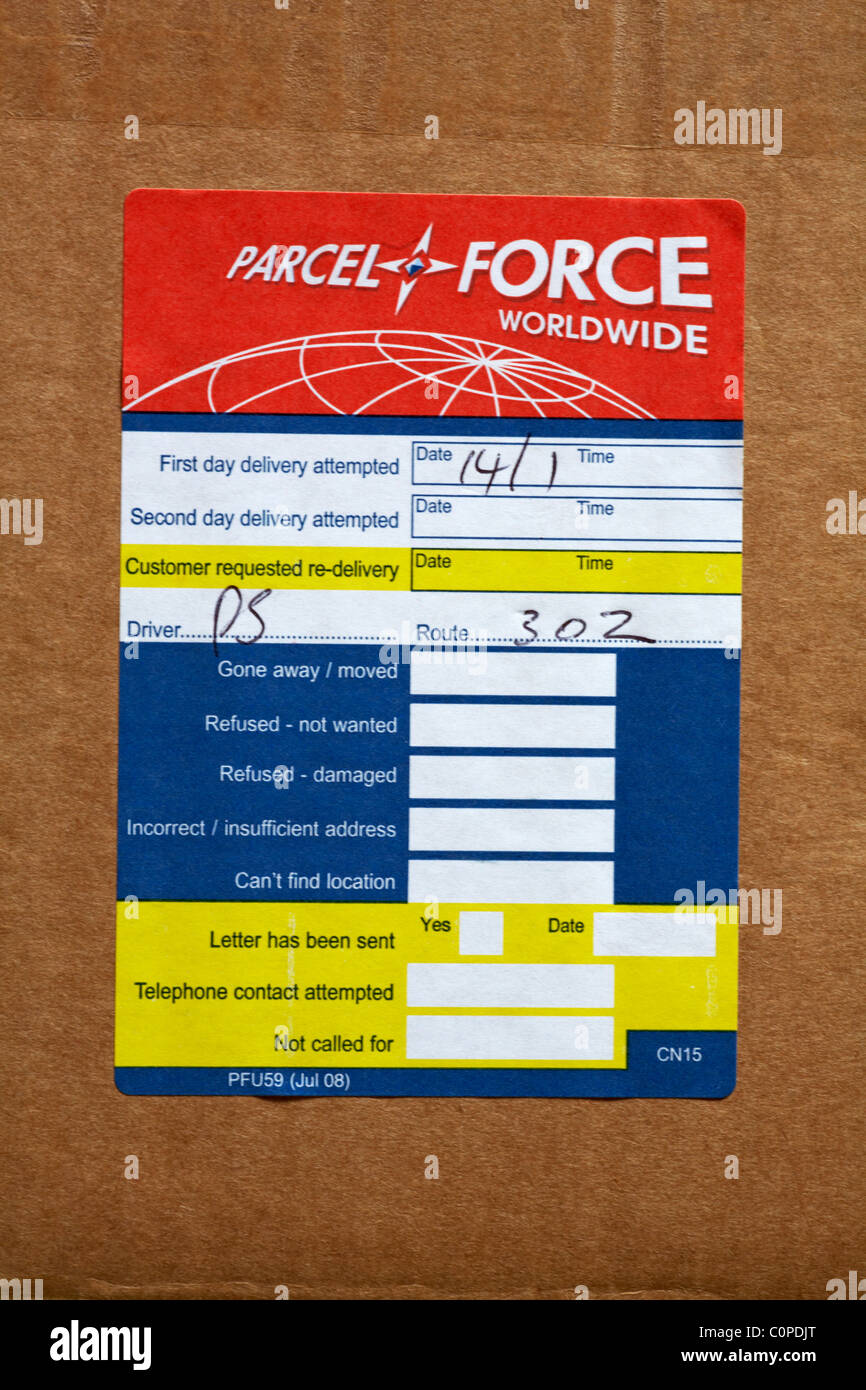 Parcelforce label hi-res stock photography and images - Alamy