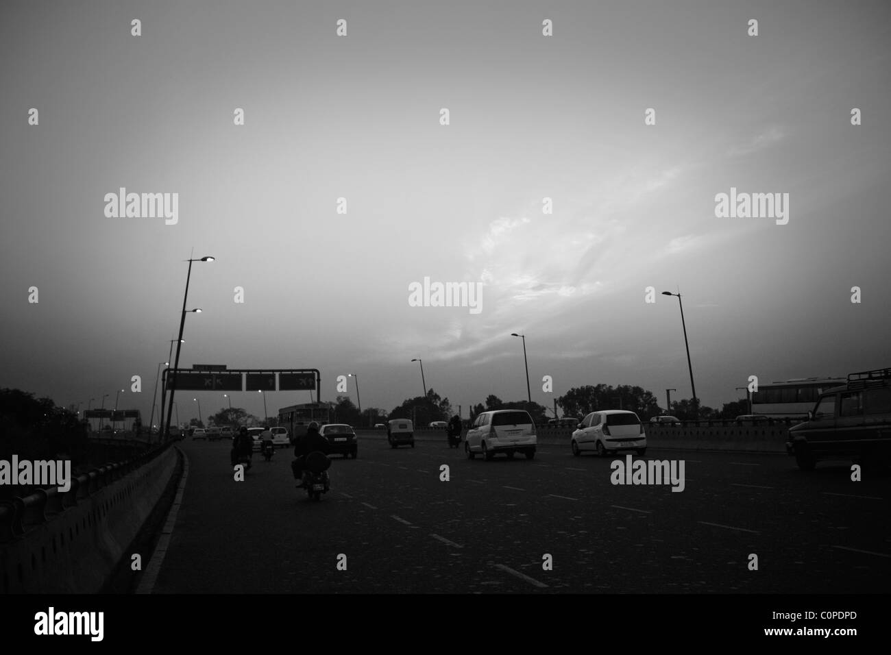 No traffic on highway Black and White Stock Photos & Images - Alamy