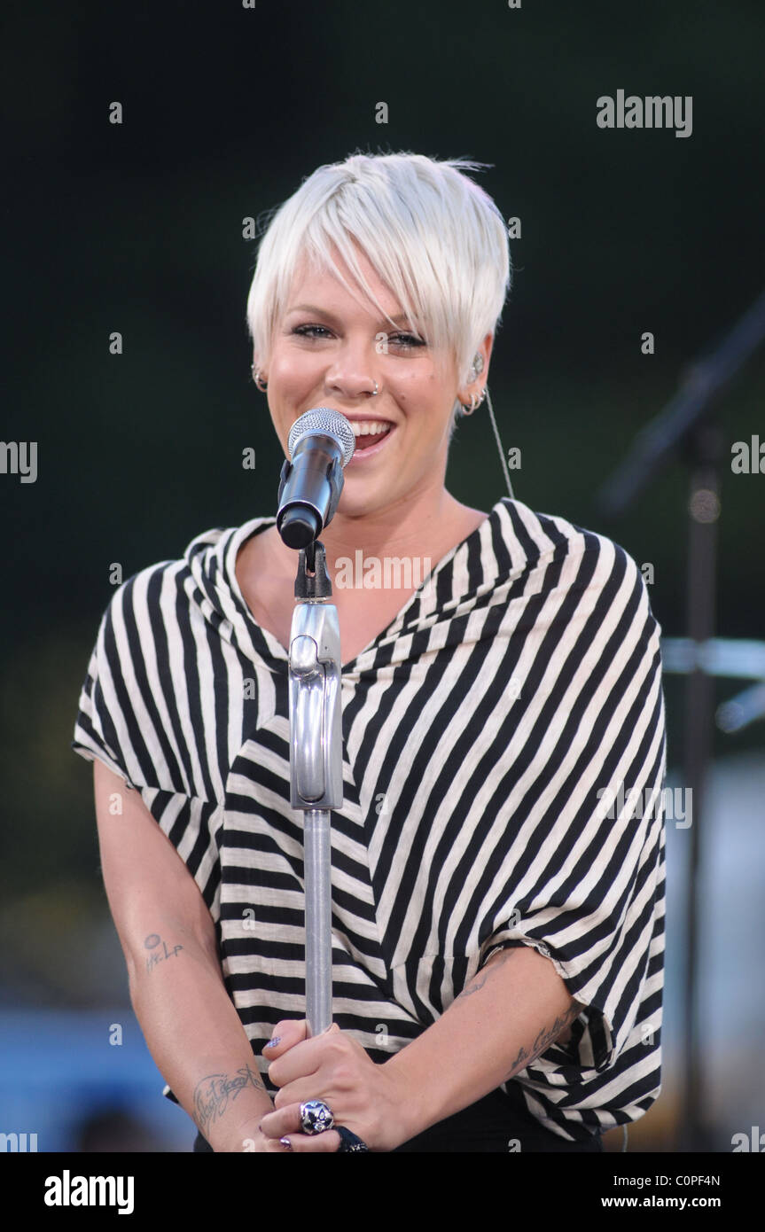 Pink aka Alecia Moore performing live on CBS' 'The Early Show' New York ...