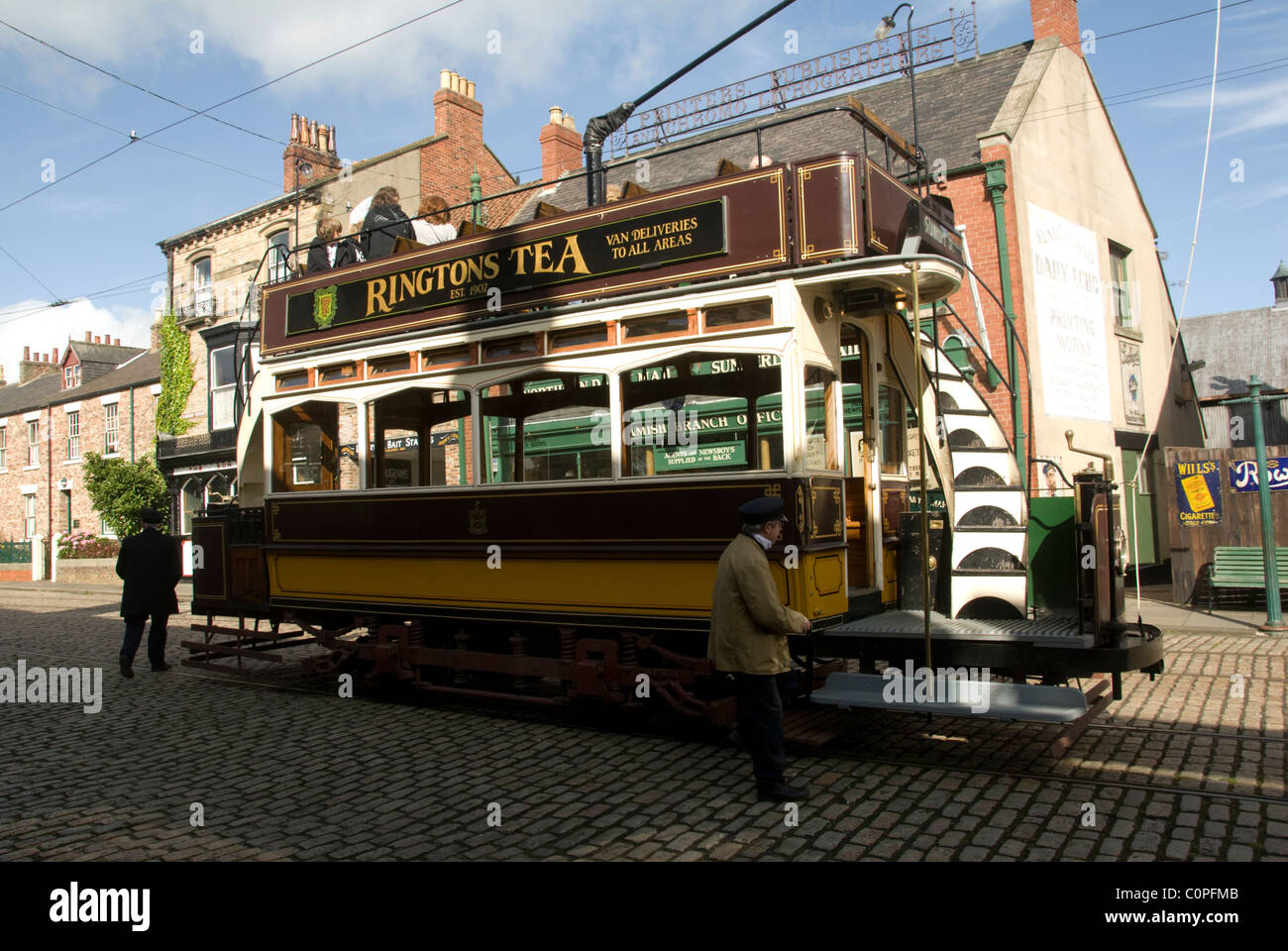 DURHAM; BEAMISH MUSEUM; 1913 TRAM Stock Photo - Alamy