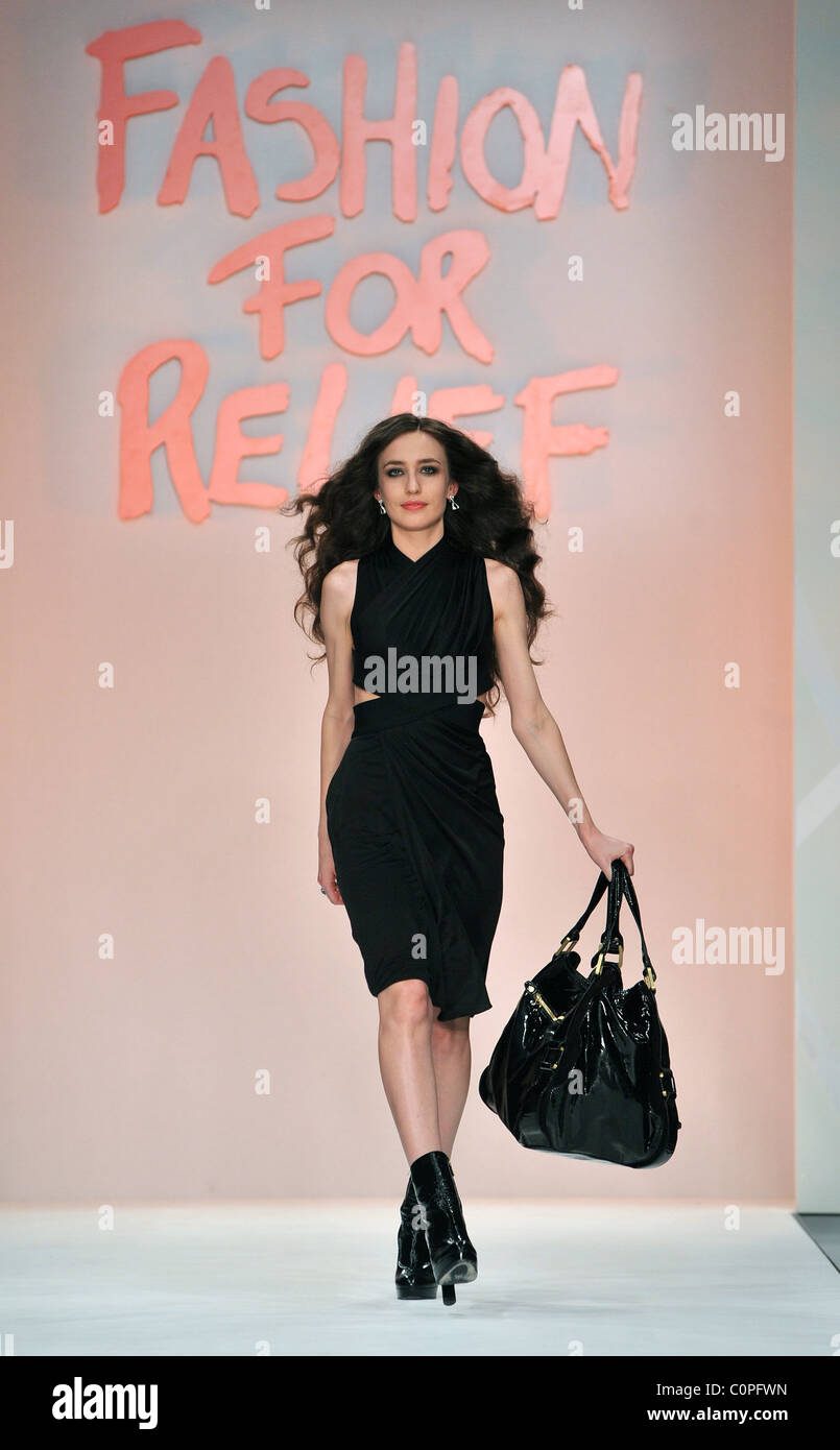 Elizabeth Jagger Fashion for Relief catwalk held at the BFC tent London ...