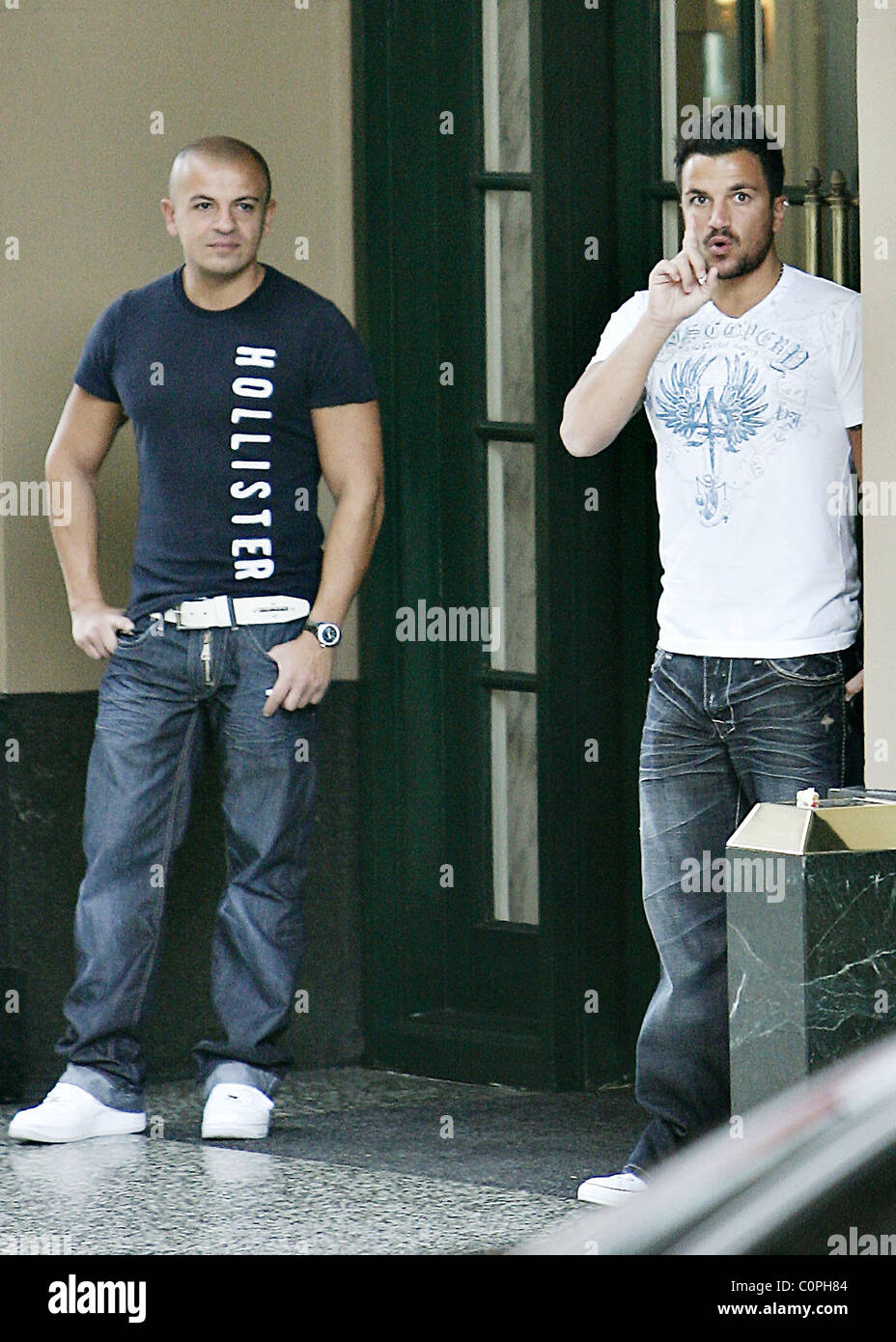 Peter Andre and his Brother leaving the Beverly Wilshire Hotel. Los ...