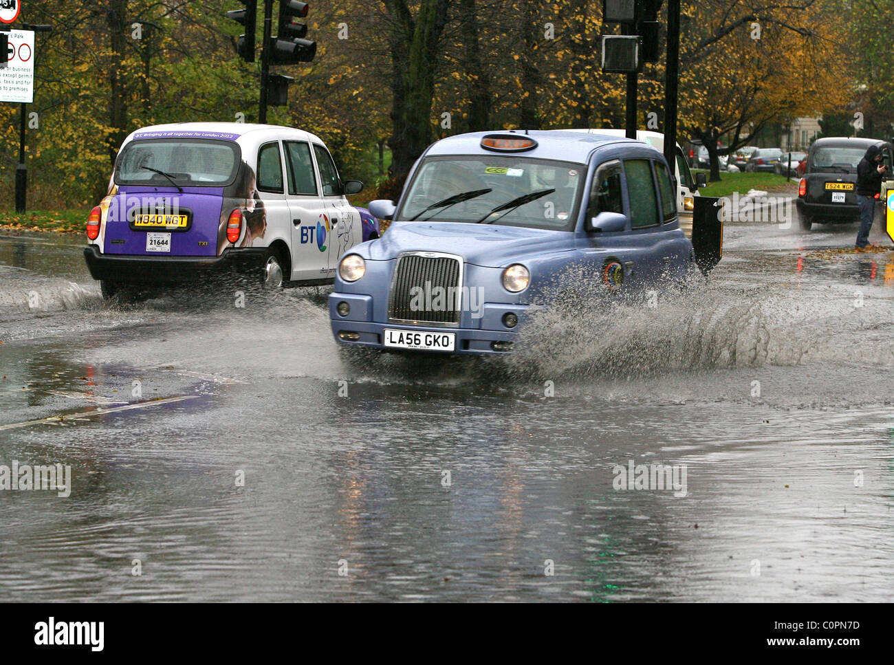 Heavy rain leads to flooding on the roads of north London London ...