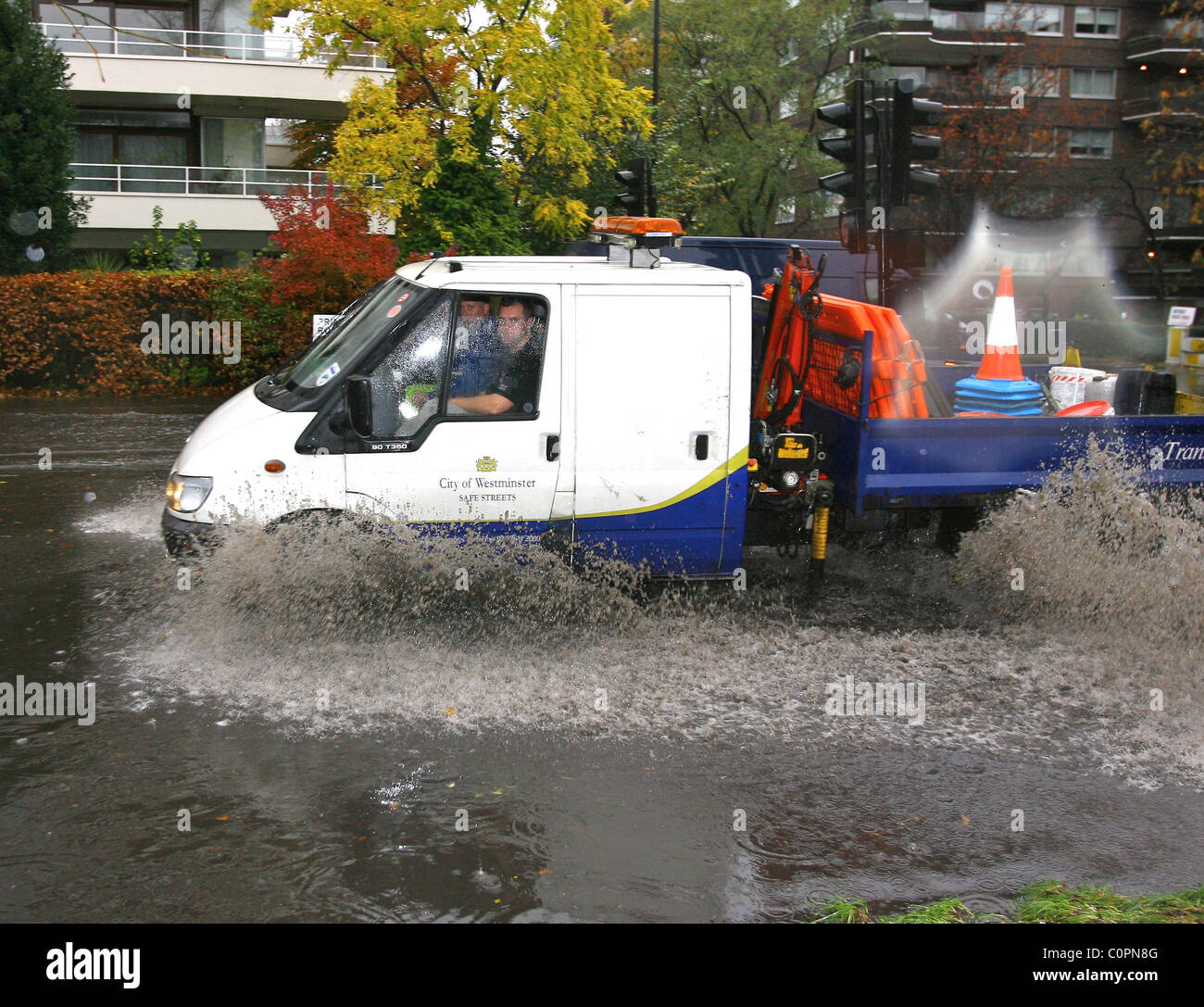 Heavy rain leads to flooding on the roads of north London London ...