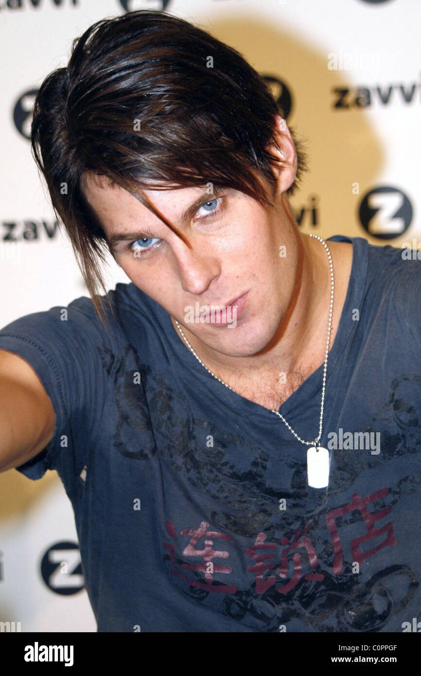 Swedish computer nerd Jonas Altberg aka Basshunter performing in Zavvi ...