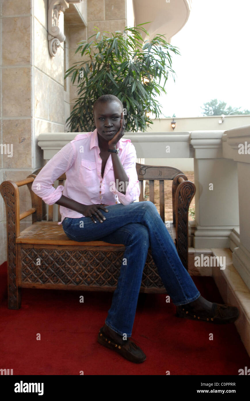 Model Alex Wek poses ahead of the THISDAY Africa Rising Concert Lagos ...