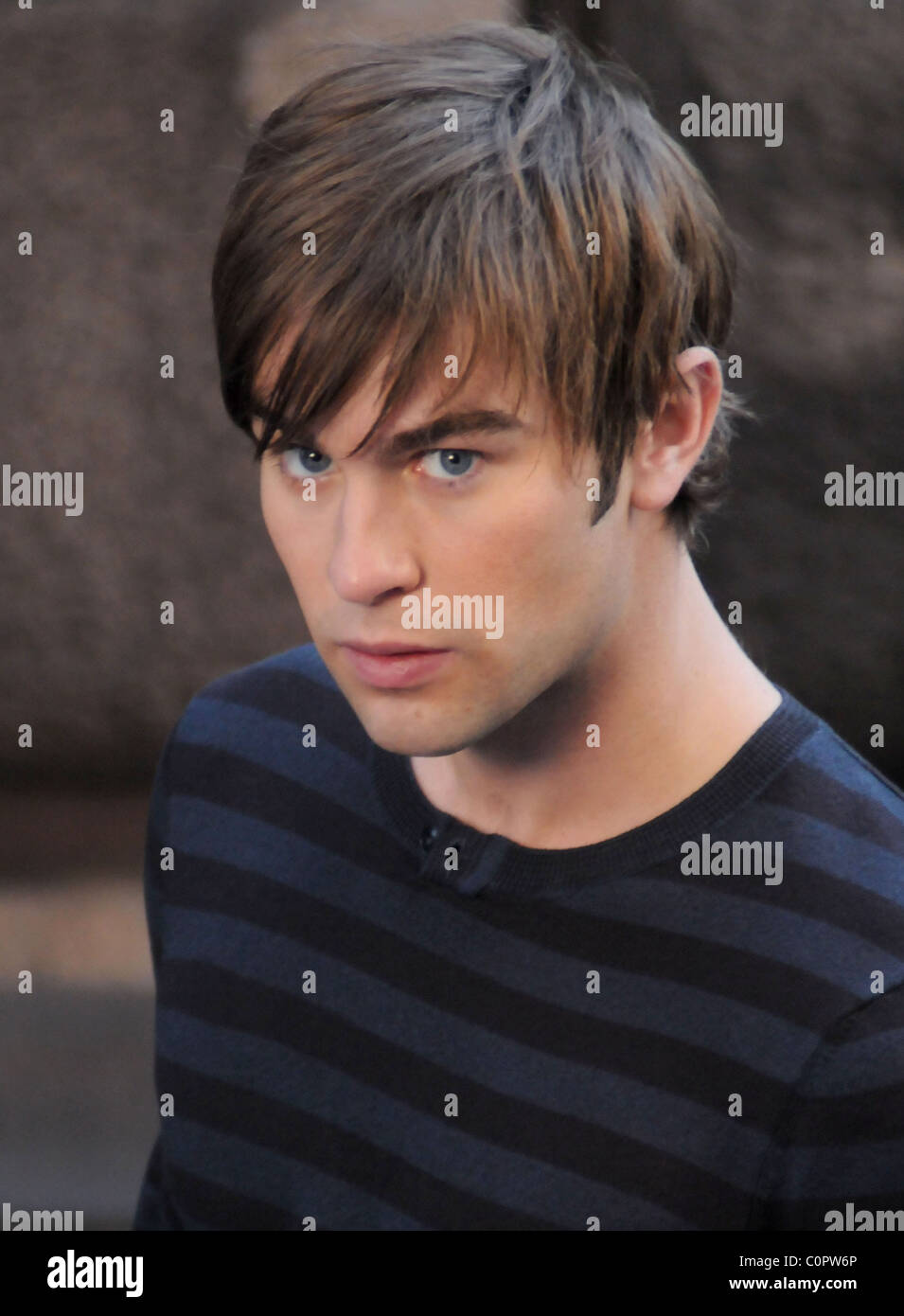 Chace Crawford on location filming the CW series 'Gossip Girl' New York ...