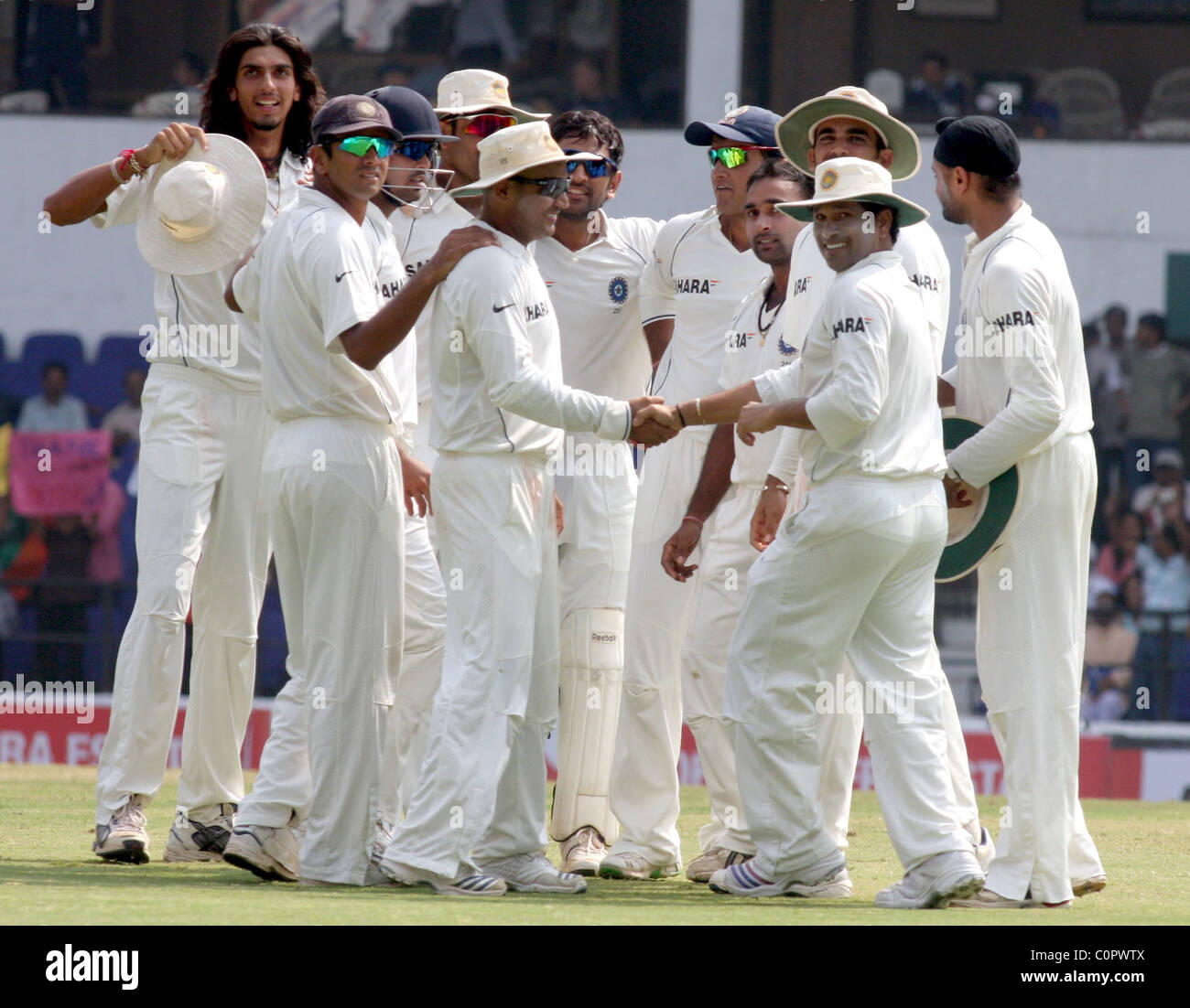 Indian test team celebrate hi-res stock photography and images - Alamy