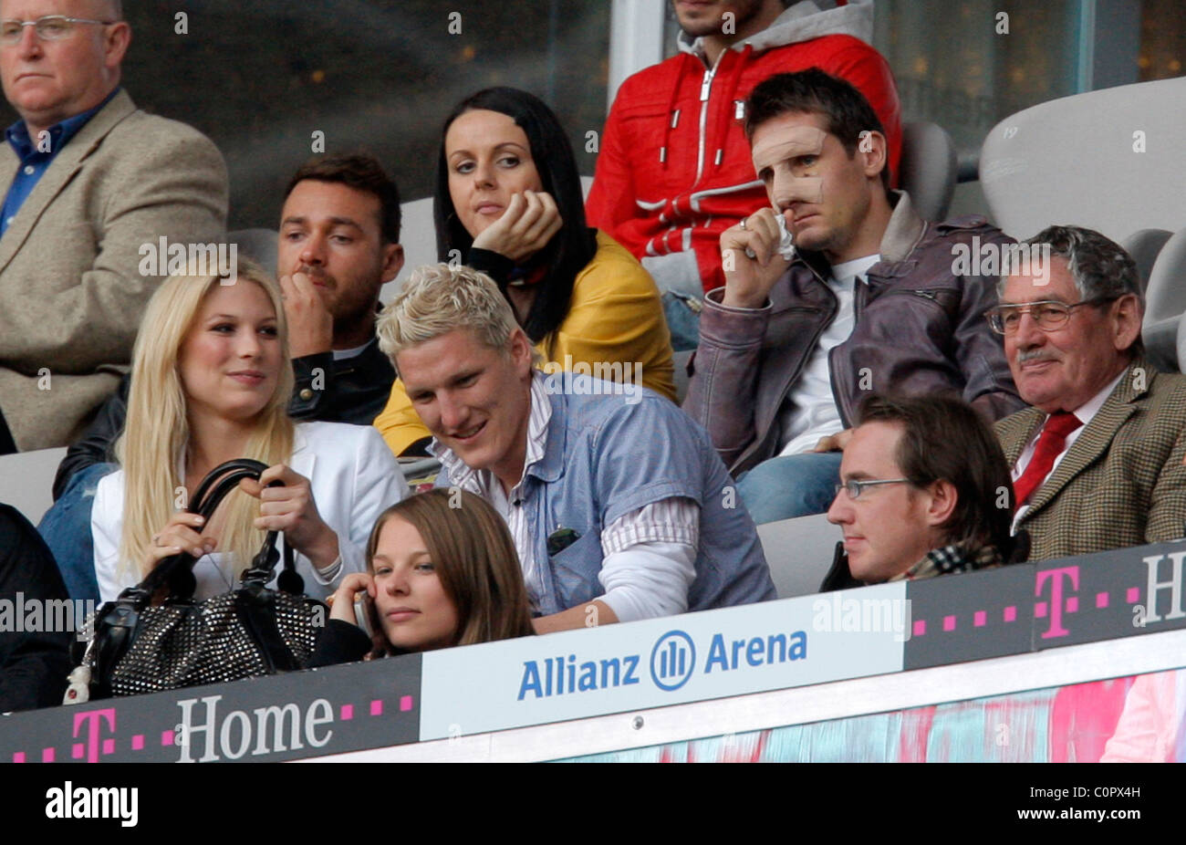 Bastian Schweinsteiger and girlfriend Sarah Bayern Munich v DSC Arminia ...