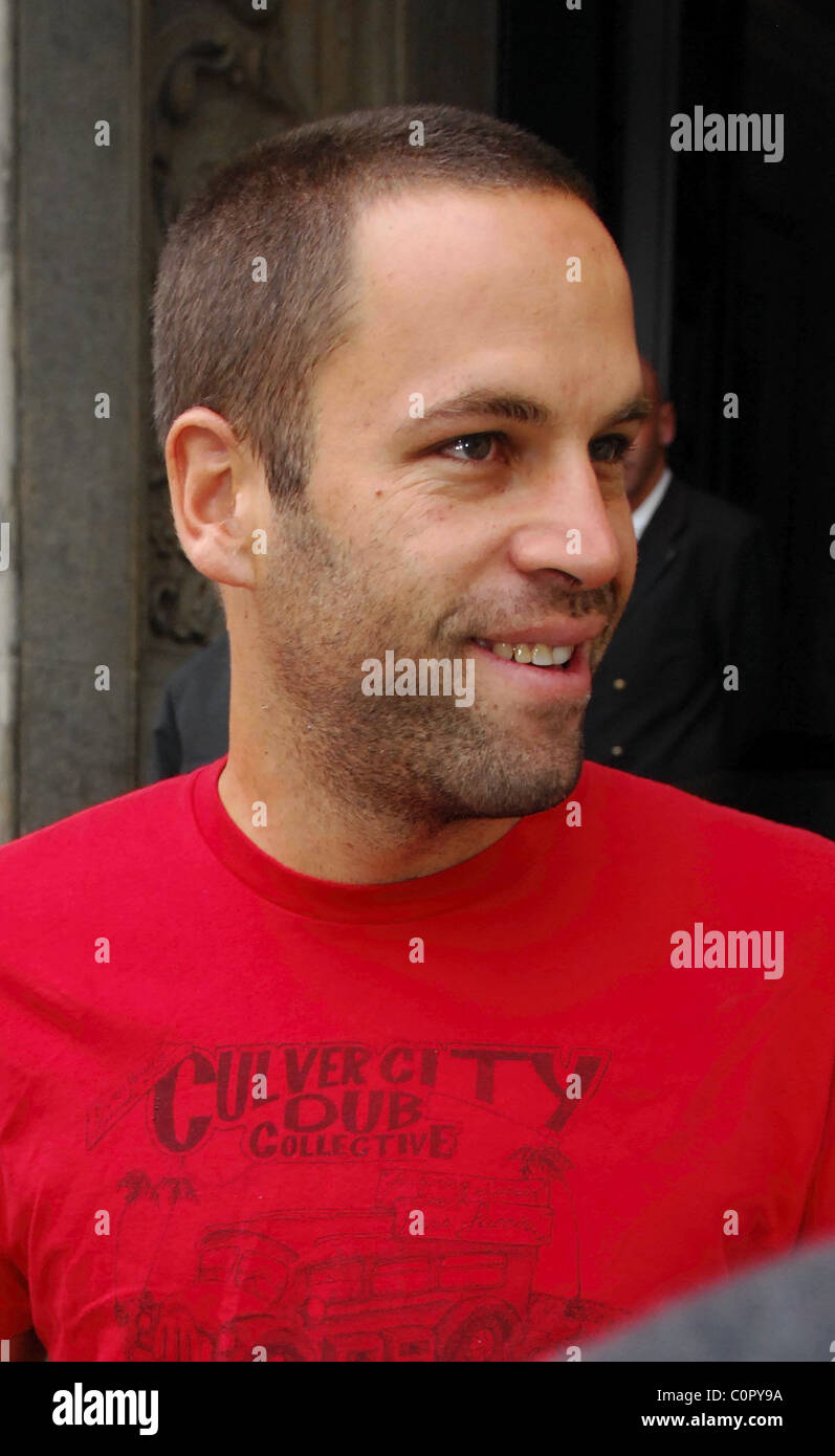 Jack Johnson leaving Hotel de Rome for the sound check of his concert ...