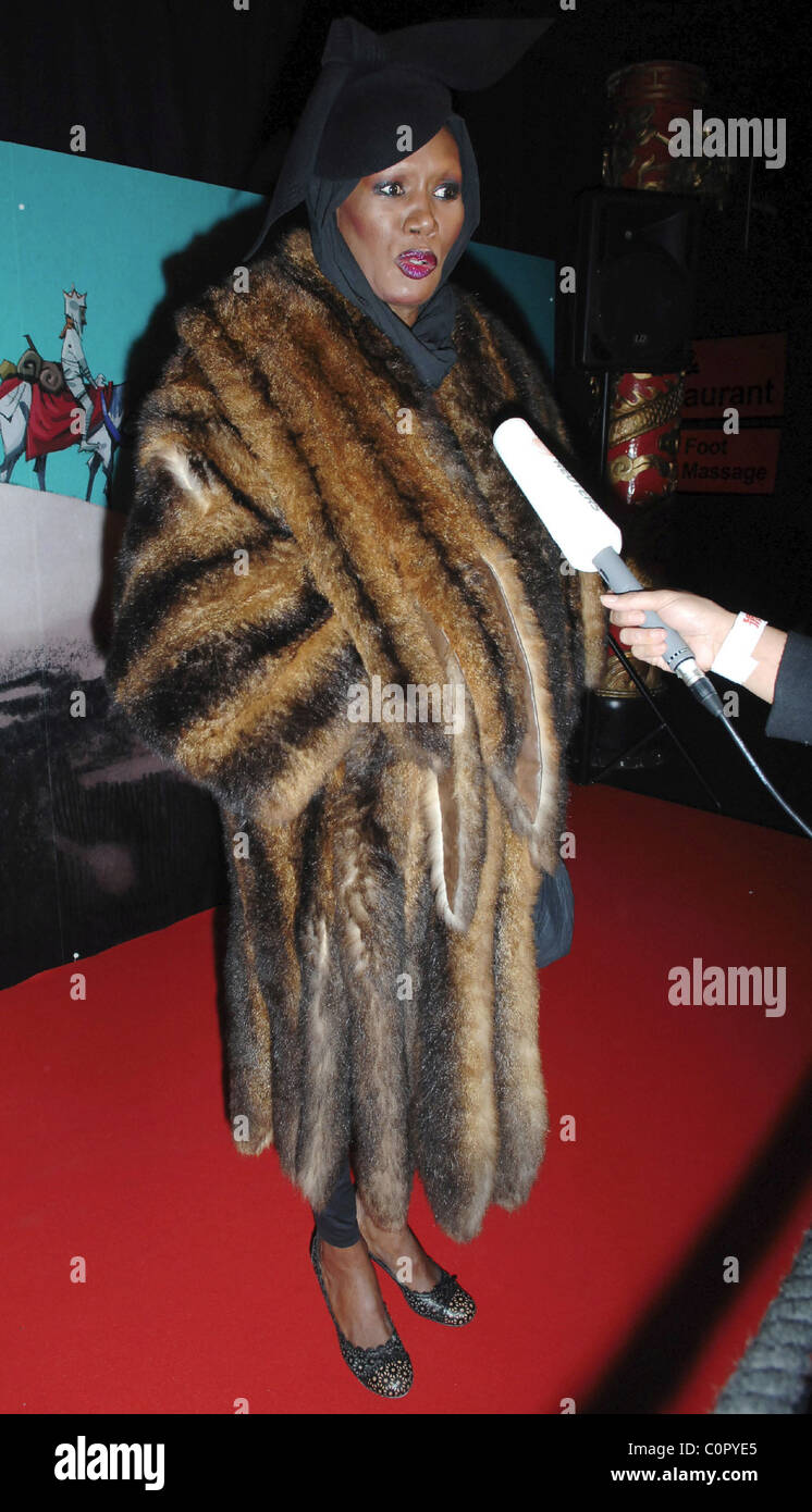 Grace Jones attends Monkey World at the Meridian Gardens, O2 Arena ...