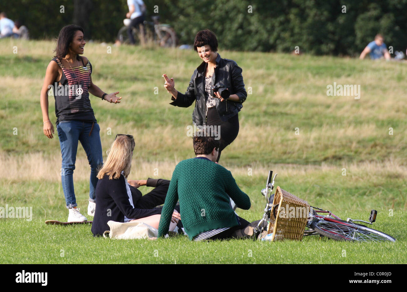 Remi Nicole, Pixie Geldof, Nick Grimshaw and friends enjoying a day out ...