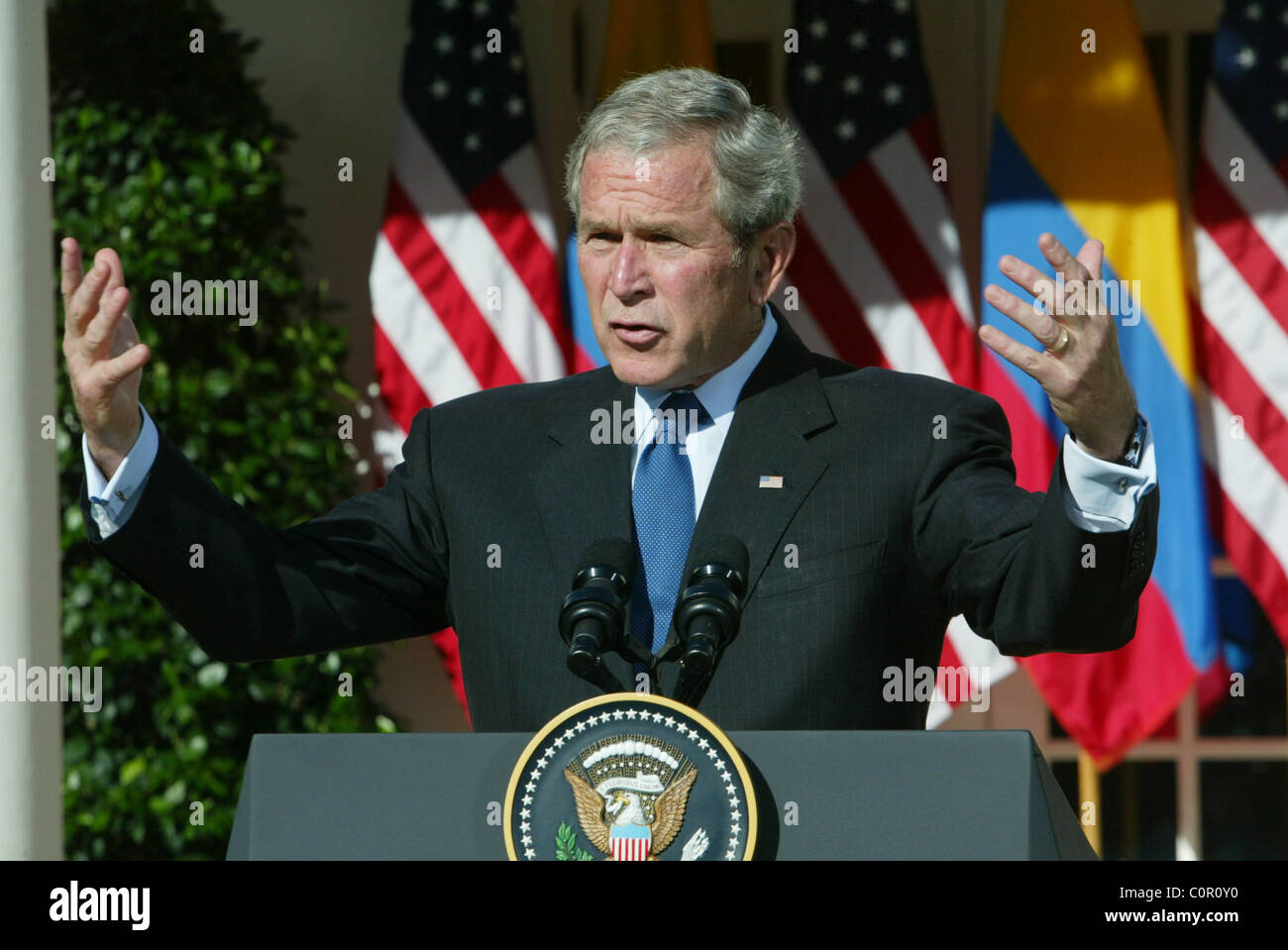 President of the United Staes of America George Bush hosts a joint ...