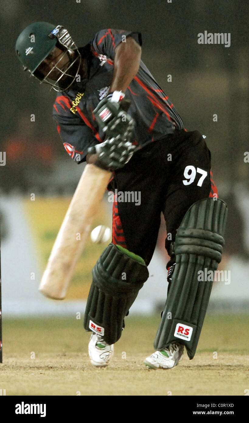 Aftab Ahmed of Dhaka warriors in action against the Royal Bengal Tigers ...