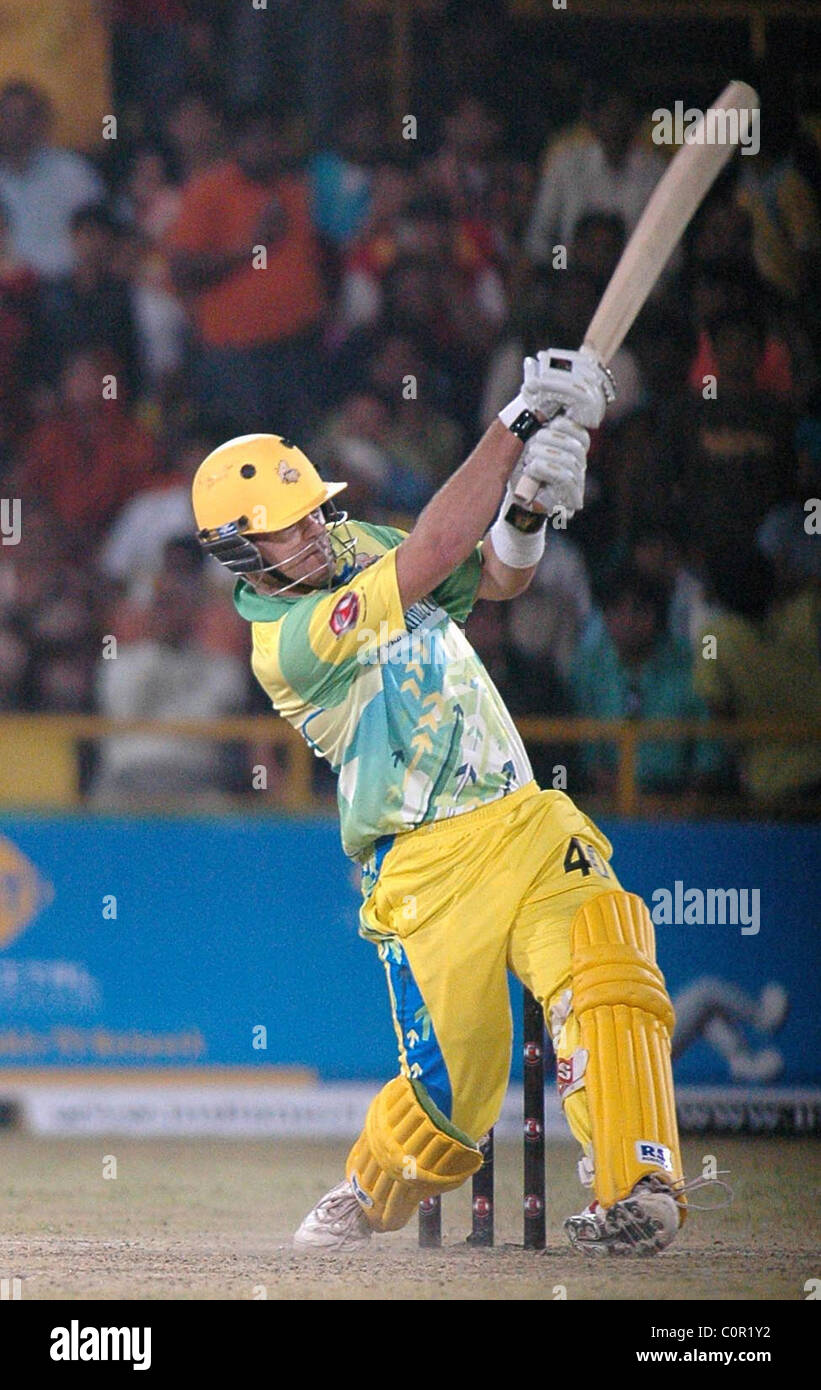 Lou Vincent of the Chandigarh Lions is stumped by a Lahore Badshah ...