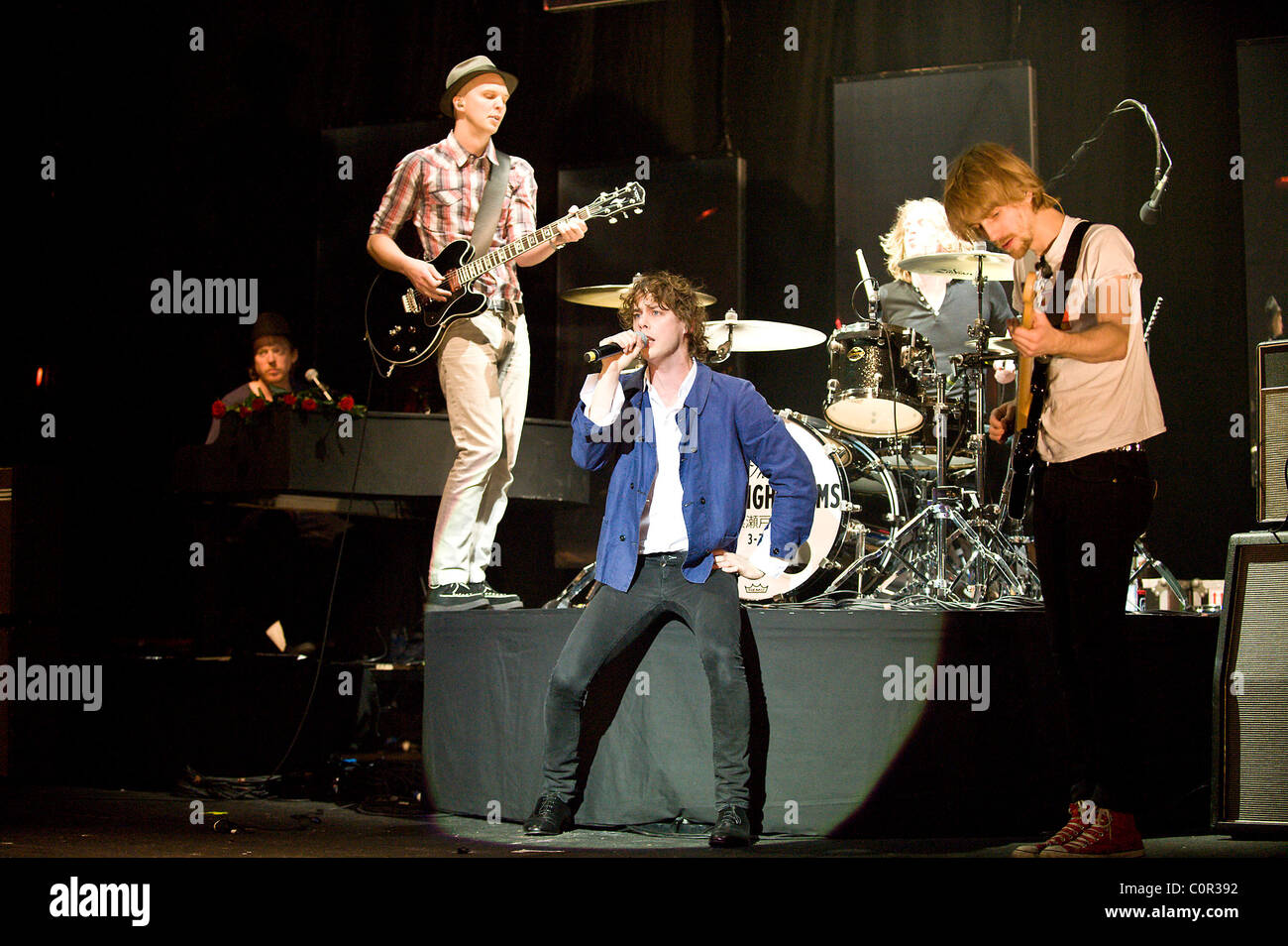 Johnny Borrell of Razorlight performing live at the Brixton Academy ...