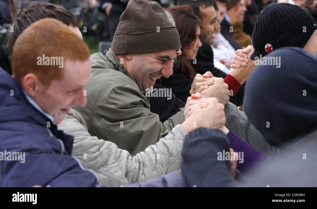 Guinness World Records Day arm wrestling event where 200 people flex ...