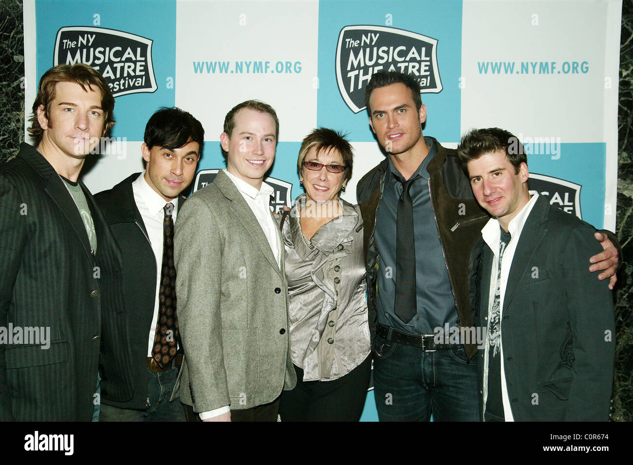 The original cast of Altar Boys pose with Robyn Goodman: Andy Karl ...