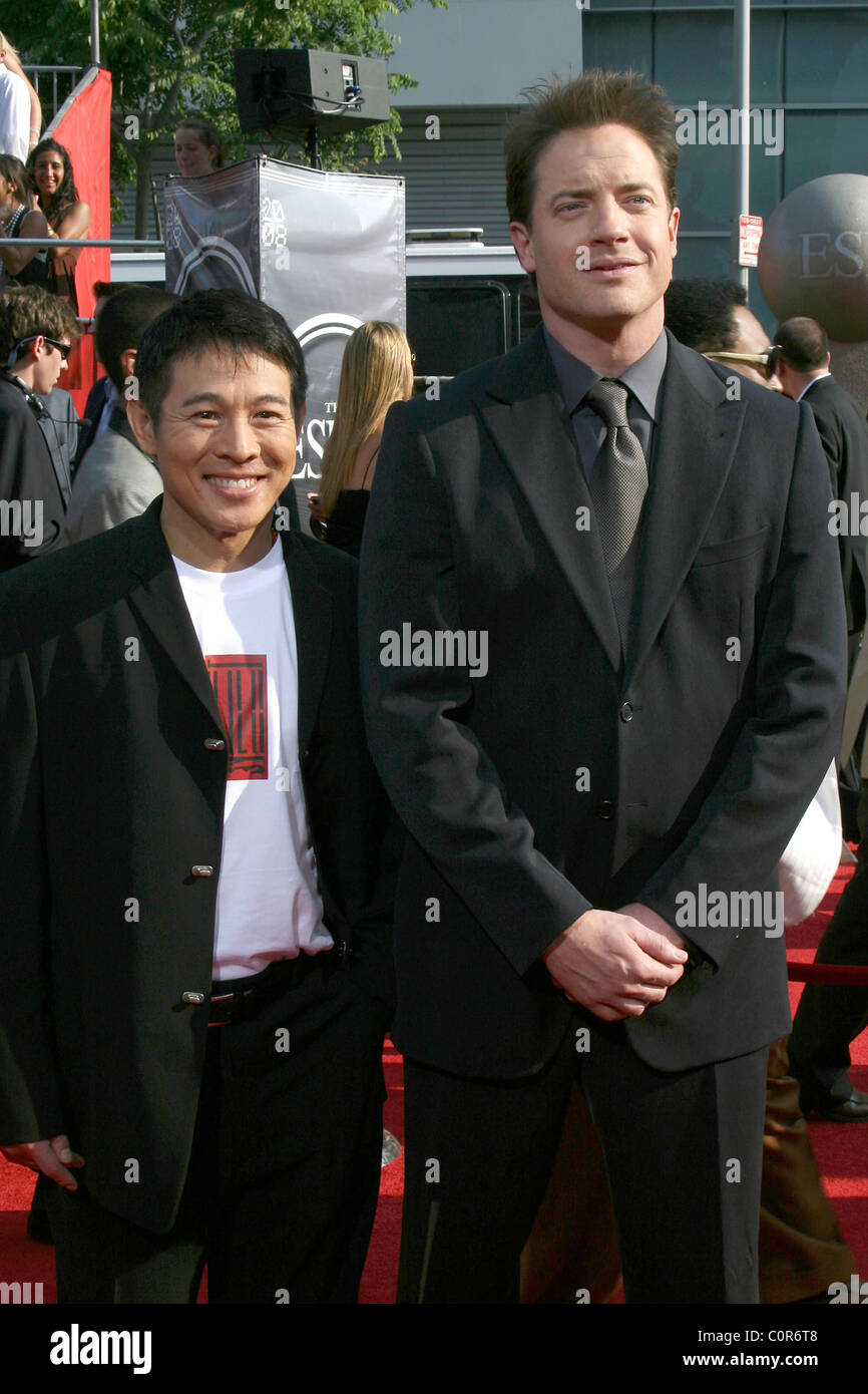Jet Li and Brendan Fraser The 2008 ESPY Awards held at the Nokia ...