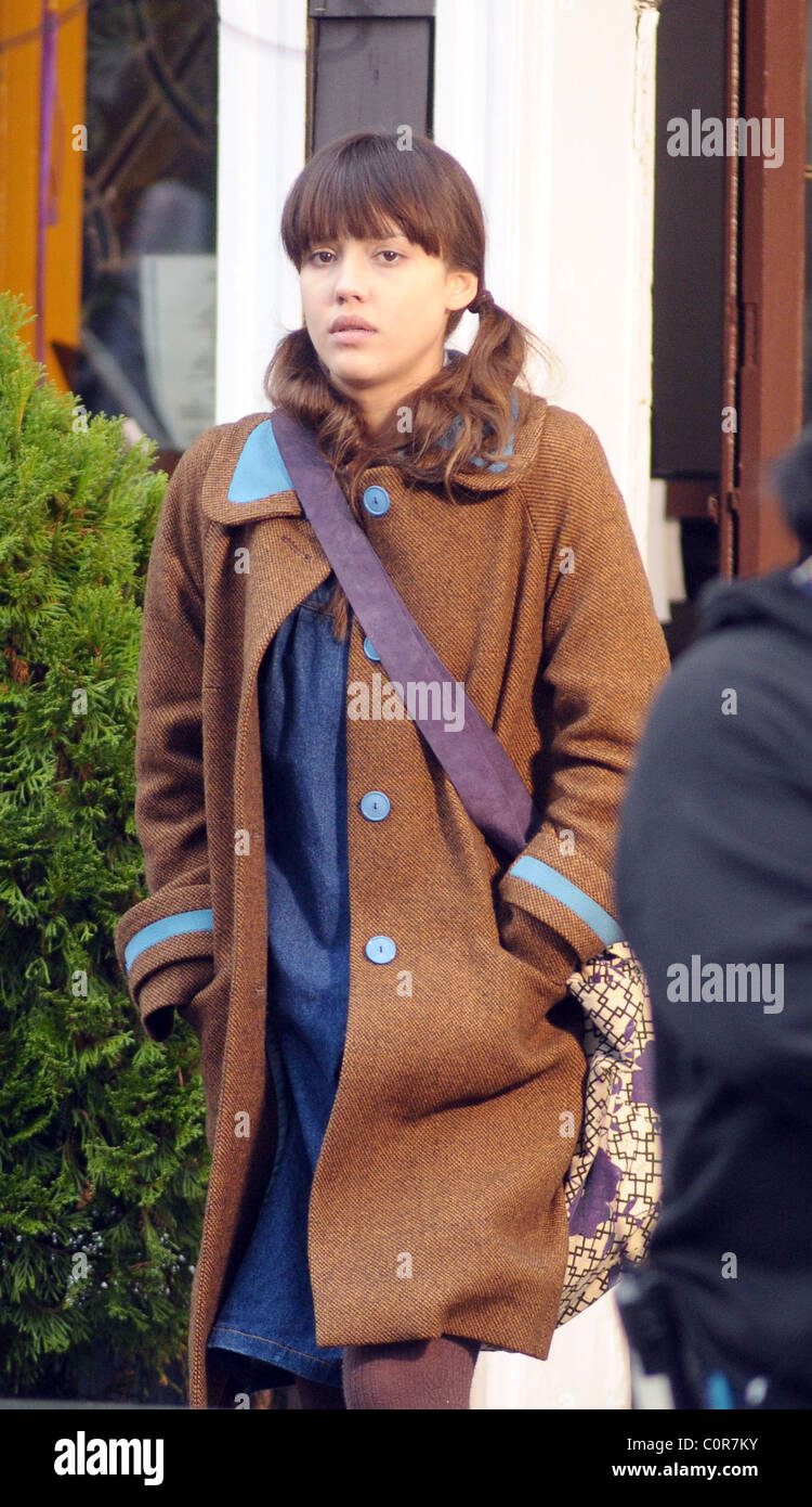 Jessica Alba filming on location of her new movie 'An Invisible Sign of ...