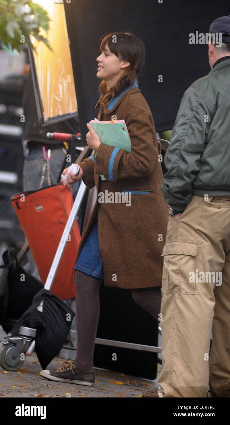Jessica Alba filming on location of her new movie 'An Invisible Sign of ...