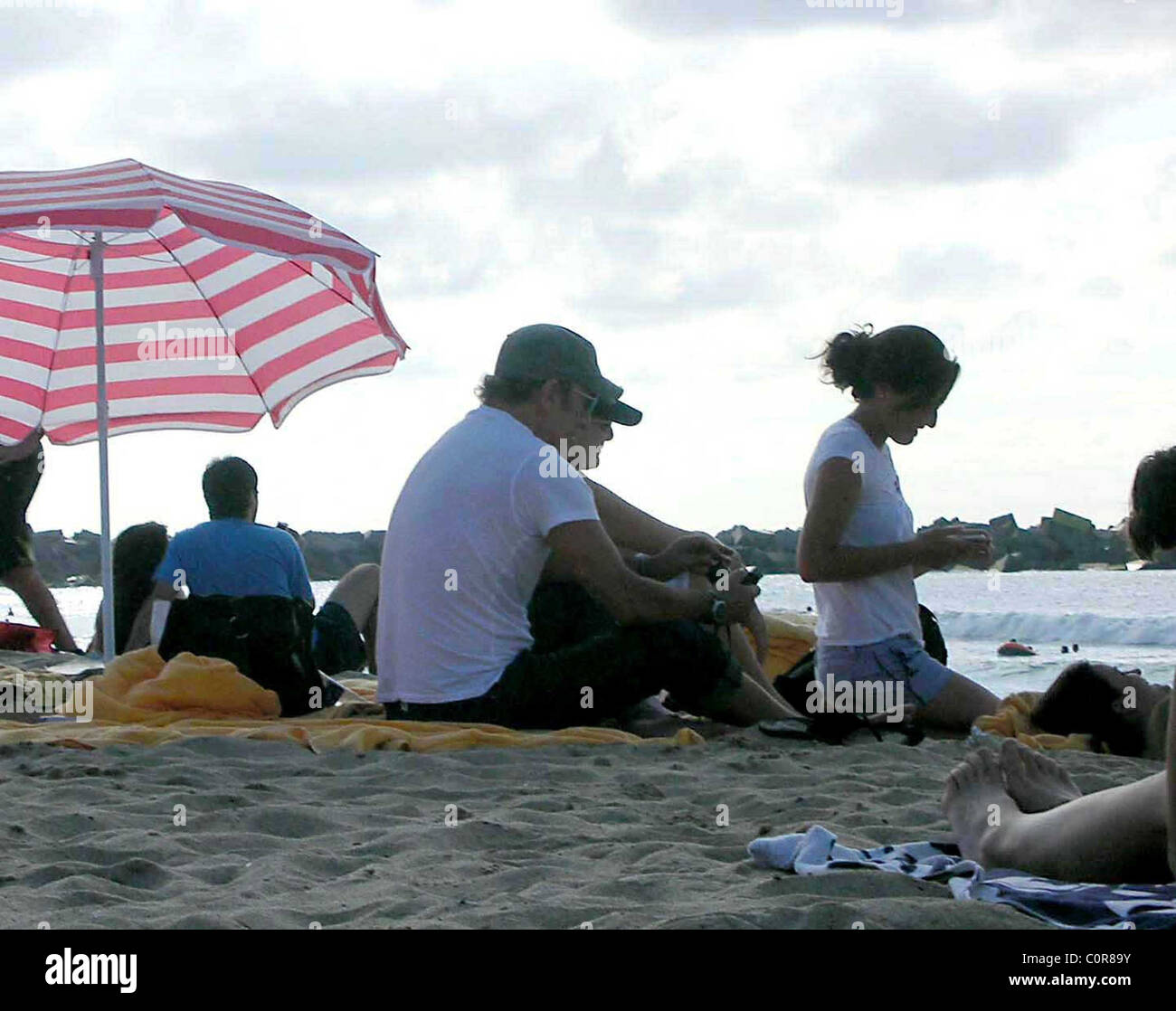 Bruce Springsteen enjoys a day at the beach during a break in his ...