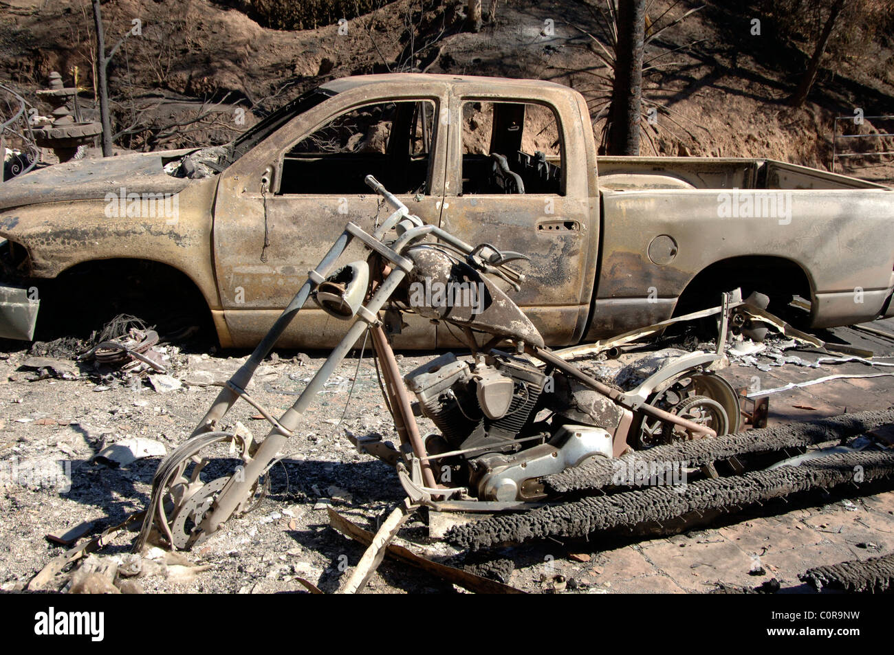 Devastation left after the wildfires in Montecito, Santa Barbara ...