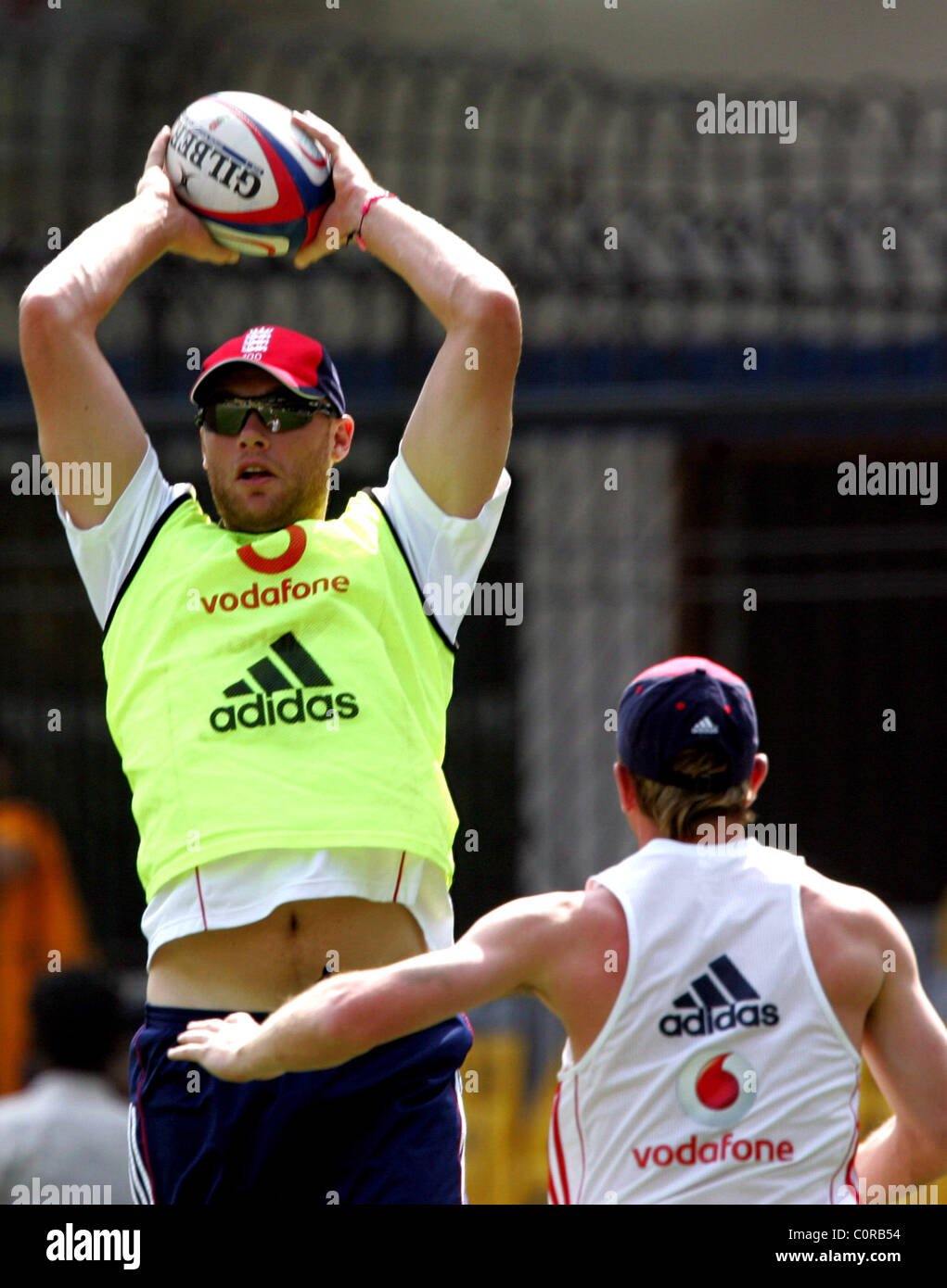 Andrew Flintoff and Paul Collingwood England team practice session on ...