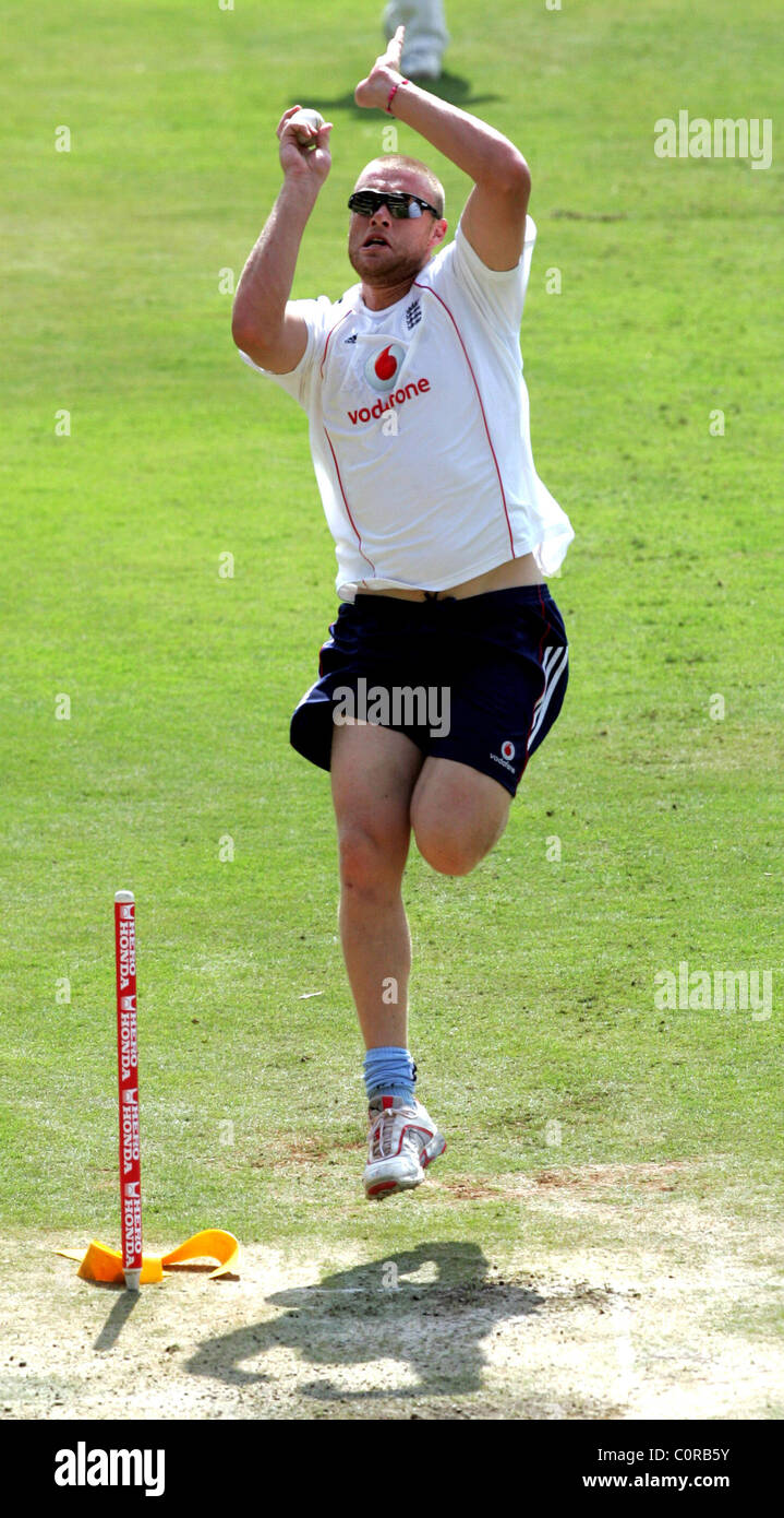 Andrew Flintoff England team practice session on the eve of the second ...