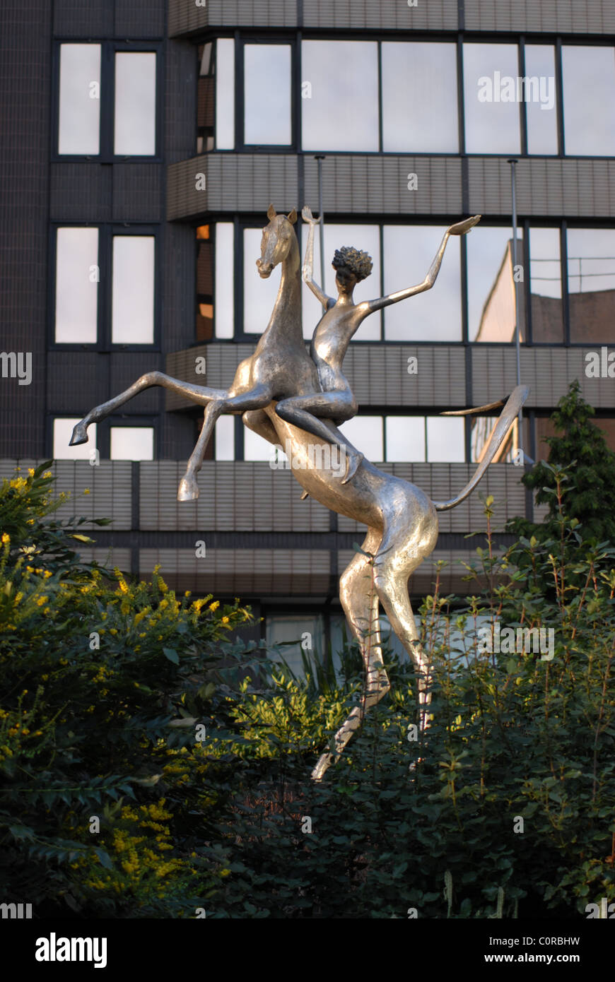 Horse and Female Rider Sculpture Fountain Precinct Sheffield Stock ...