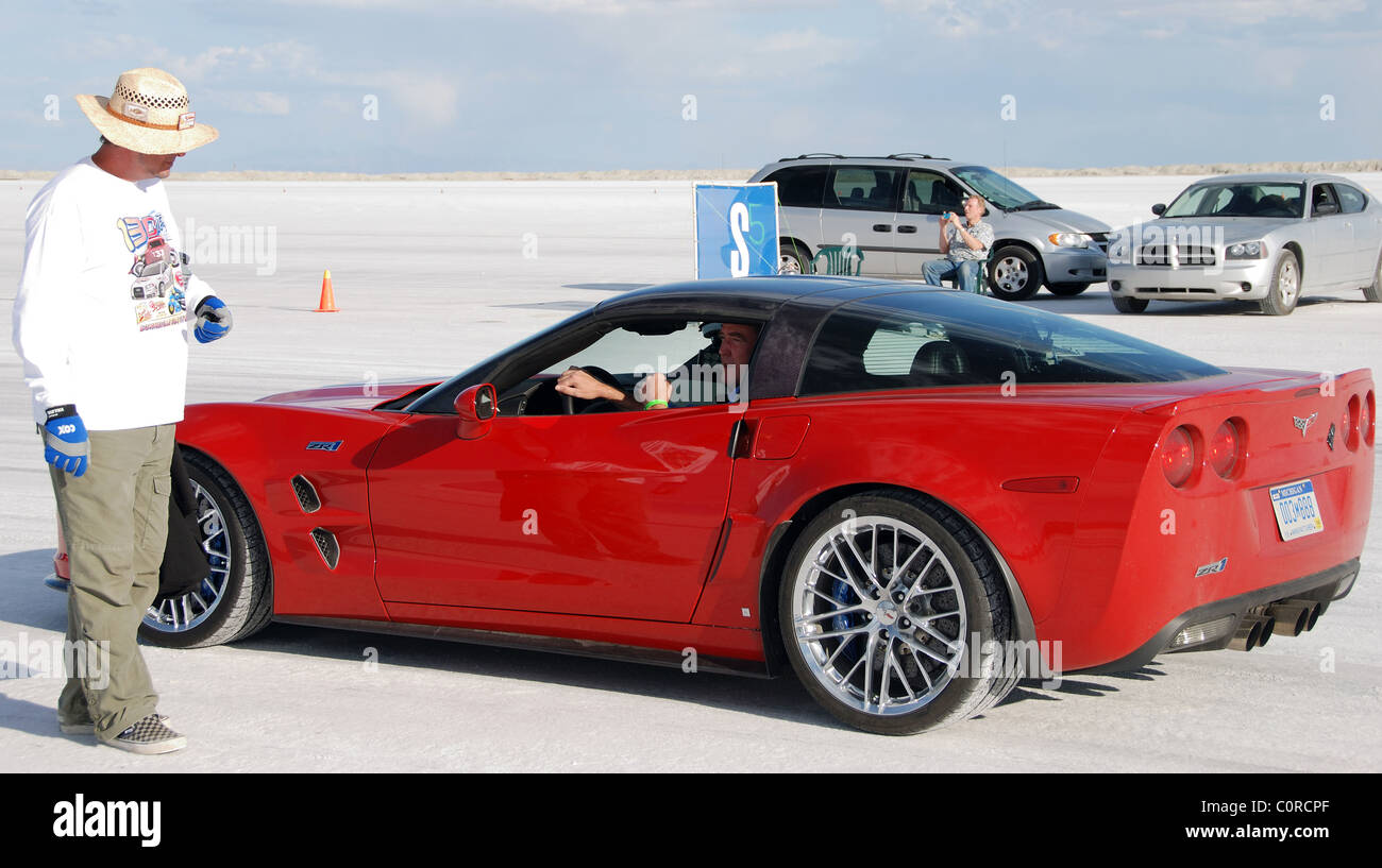 Filming the new series of Top Gear at the Bonneville Salt Flats Utah ...