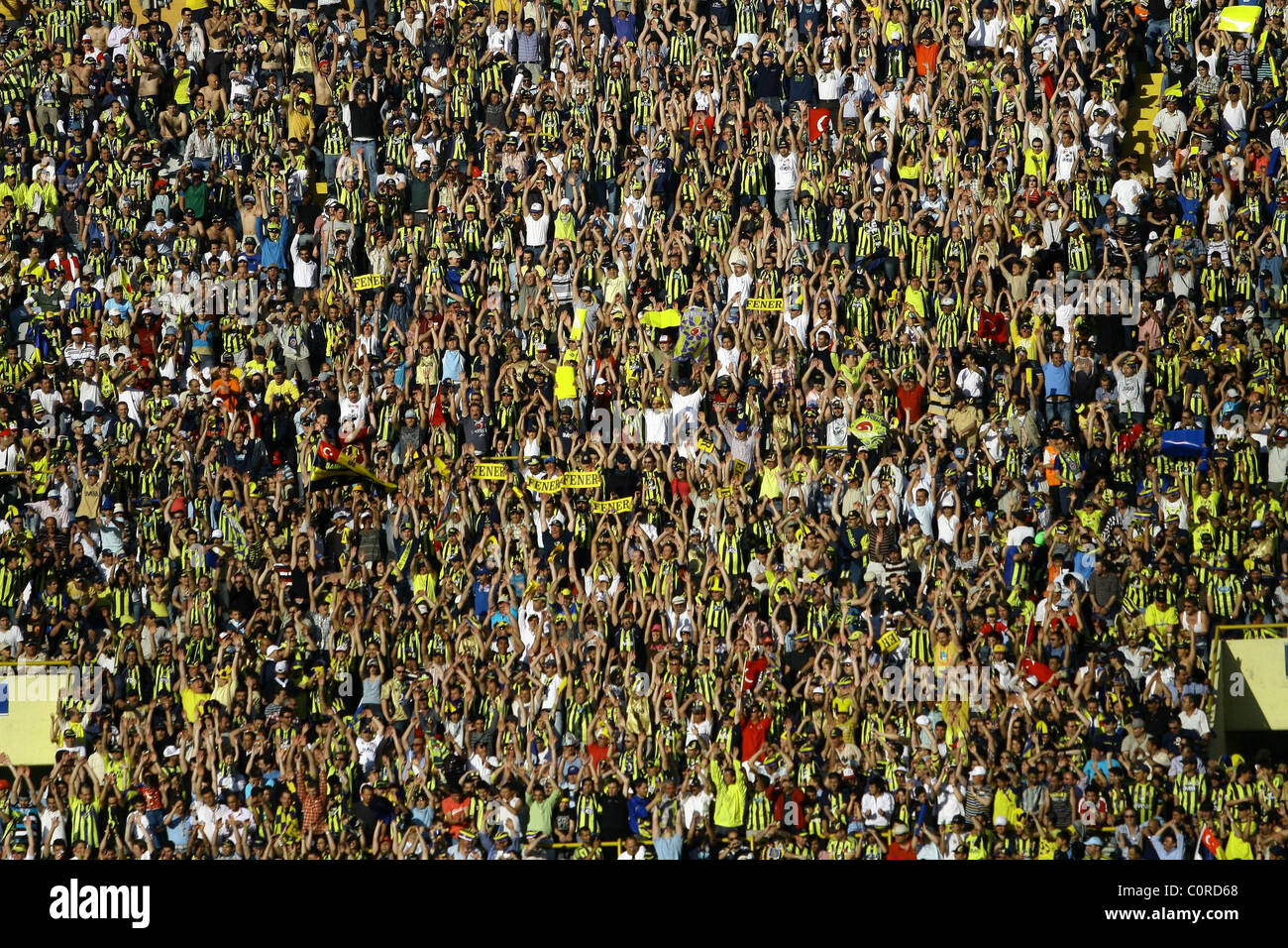 Fenerbahce football team fans Turkey 2008 Stock Photo - Alamy