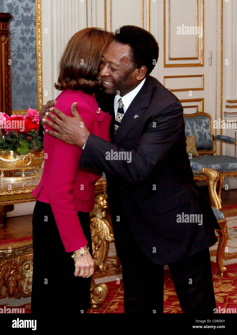 Brazilian football legend Pele meets Queen Silvia at the Royal Palace ...