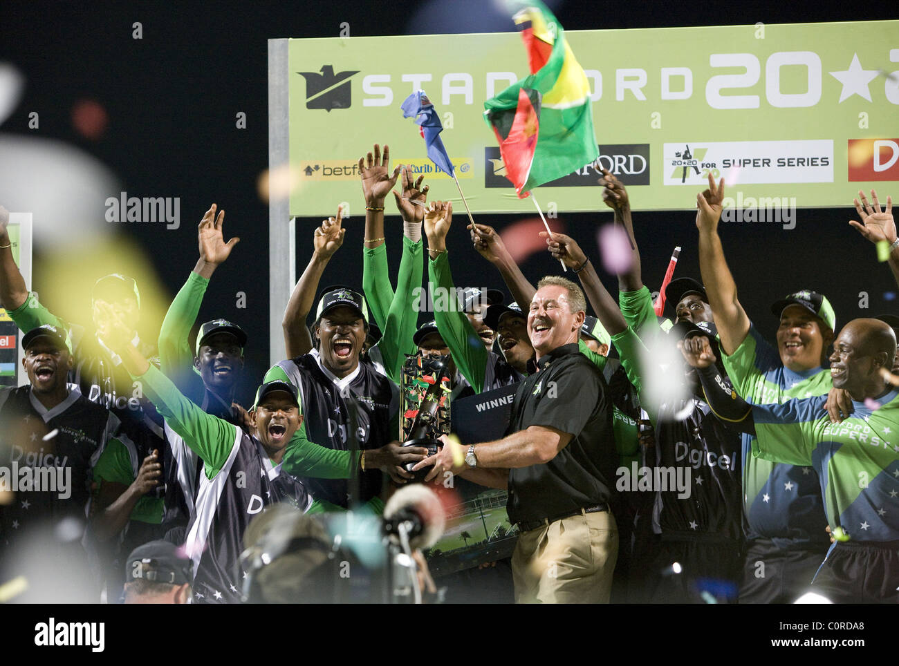 Sir Allen Stanford and Superstars celebrate victory Stanford Super ...