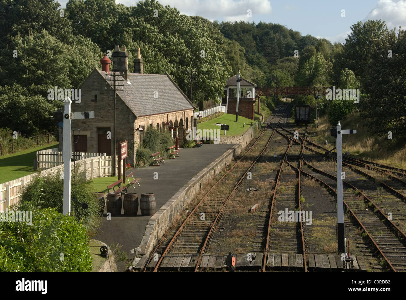 DURHAM; BEAMISH MUSEUM; BEAMISH RAILWAY GOODS PLATFORM & SIGNAL BOX ...