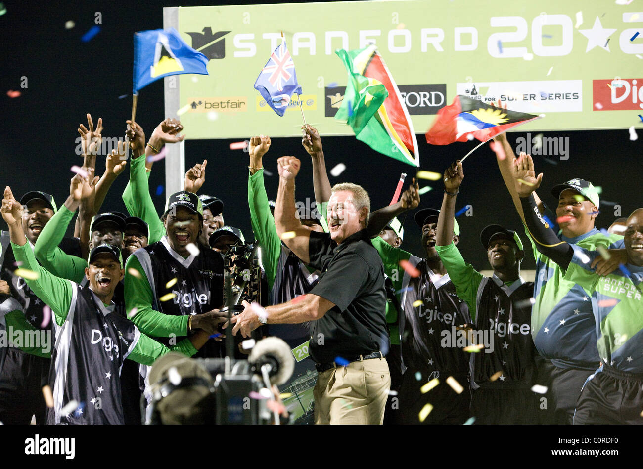 Sir Allen Stanford and Superstars celebrate victory Stanford Super ...