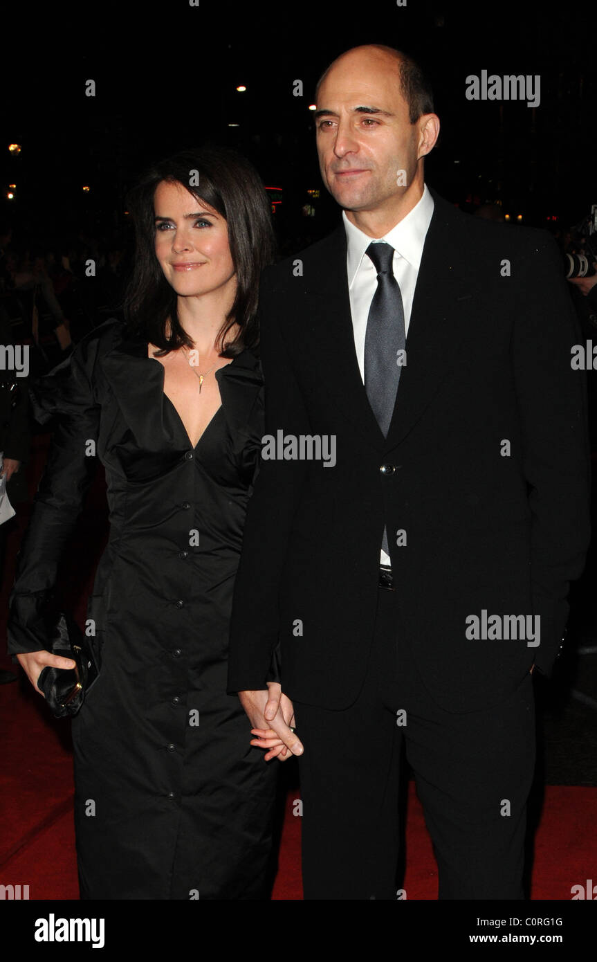 Mark Strong and wife at the UK film premiere of "Body Of Lies" held at ...